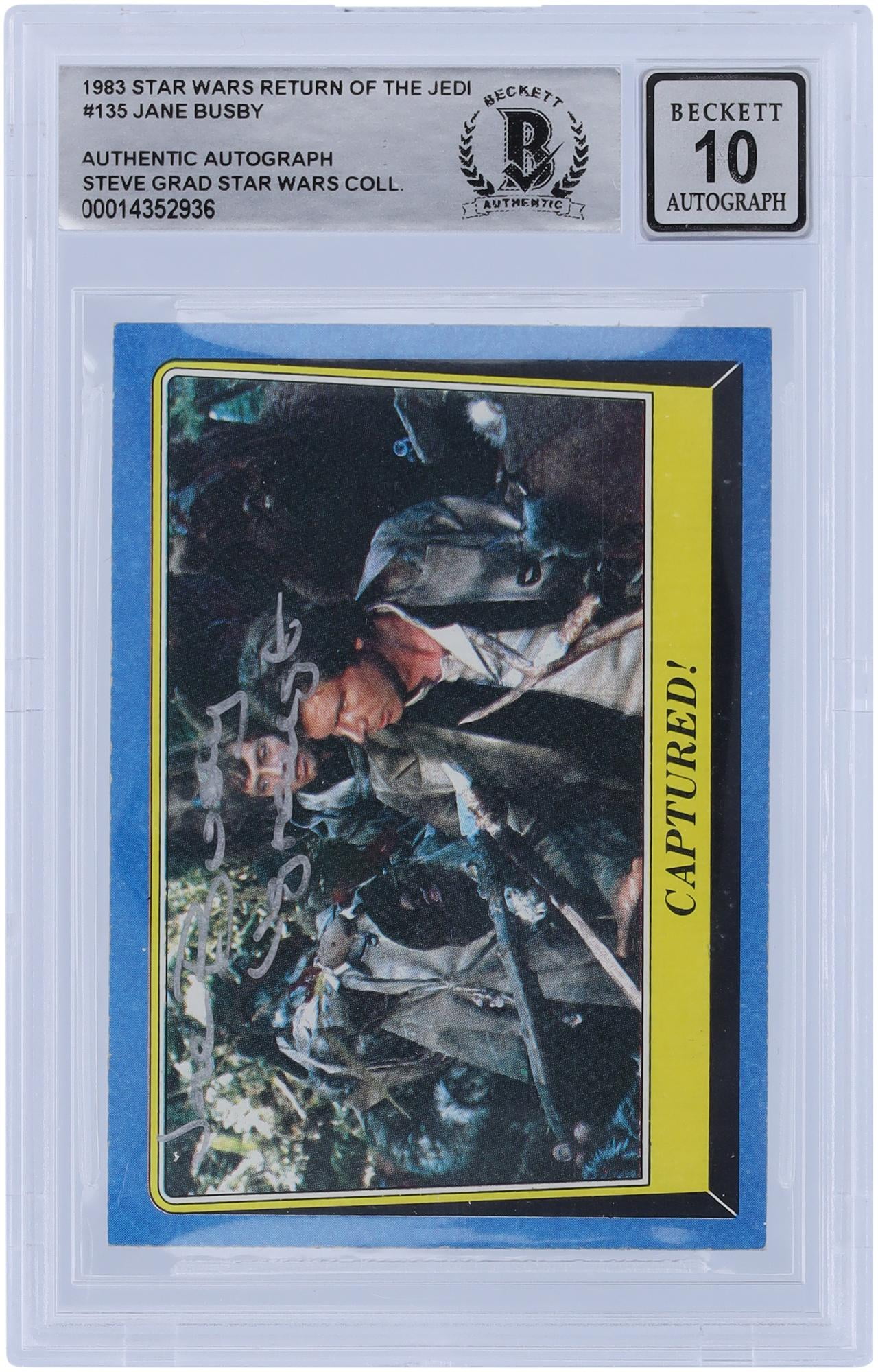 Jane Busby Star Wars Autographed 1983 Topps Return of the Jedi #135 BGS ...