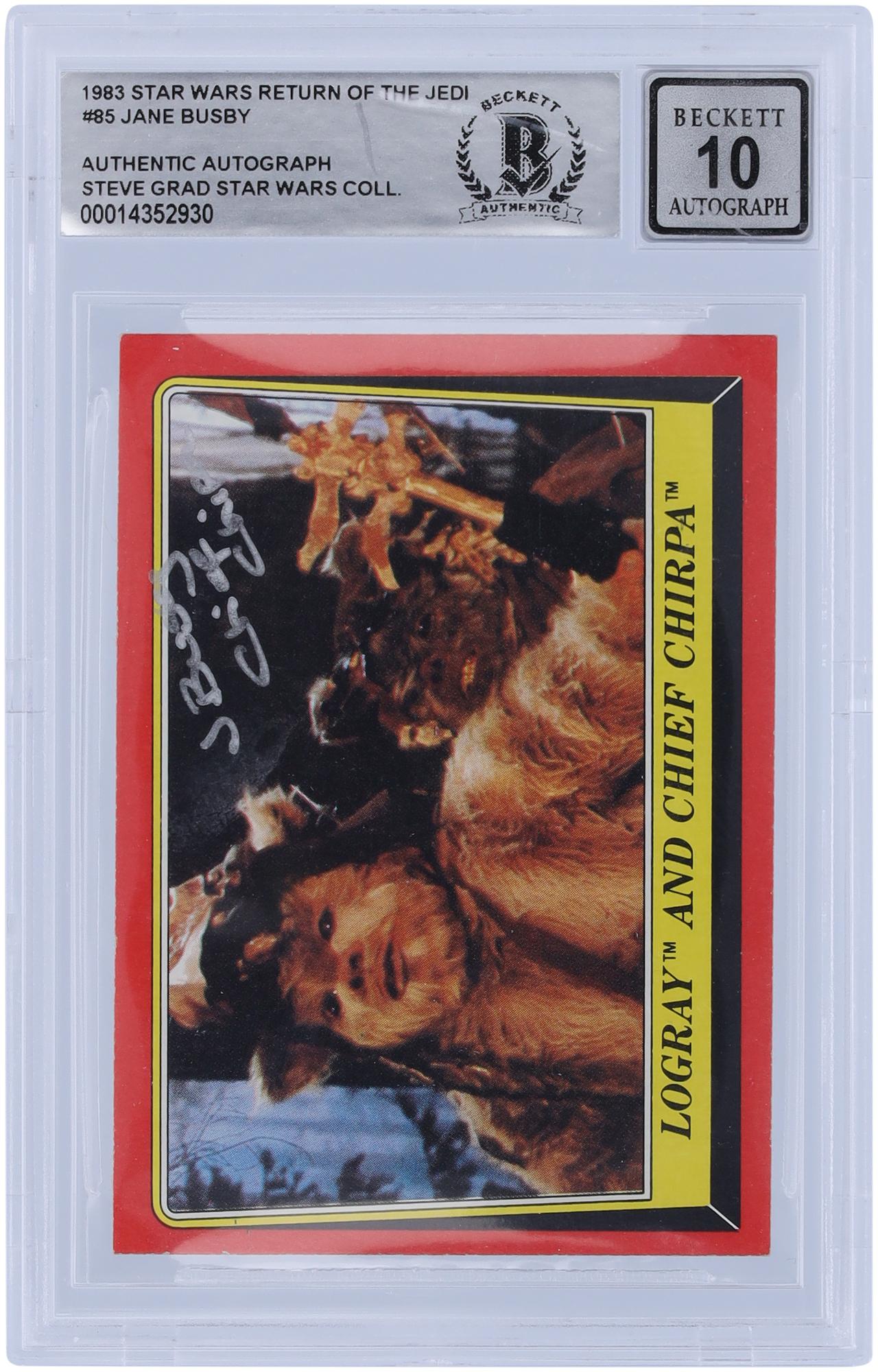 Jane Busby Star Wars Autographed 1983 Topps Return of the Jedi #85 BGS ...