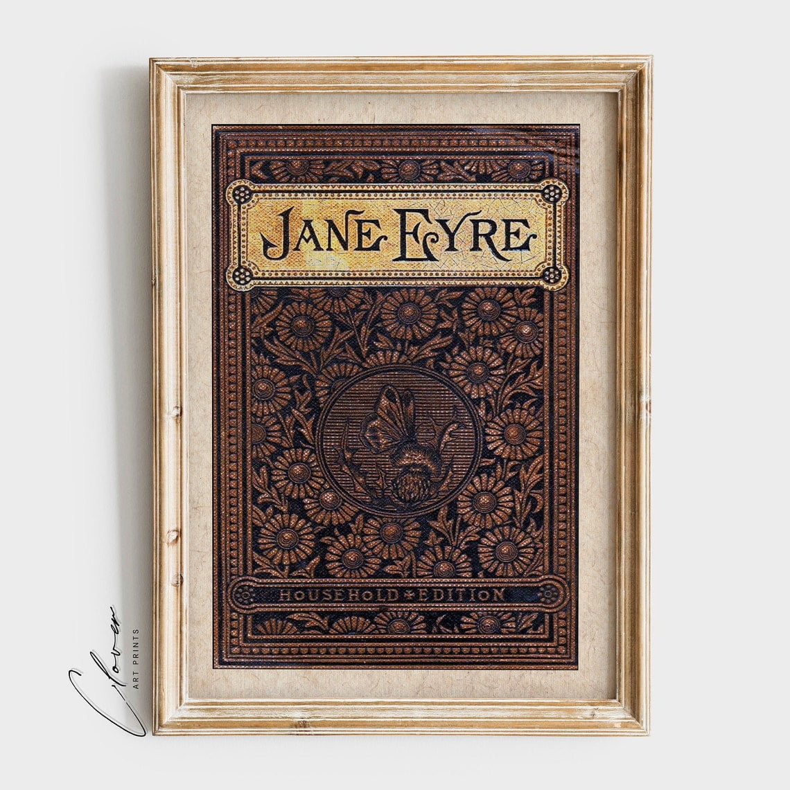 Jane Eyre Book Cover Art Print, Bookish For Book Lovers And Bookworm ...