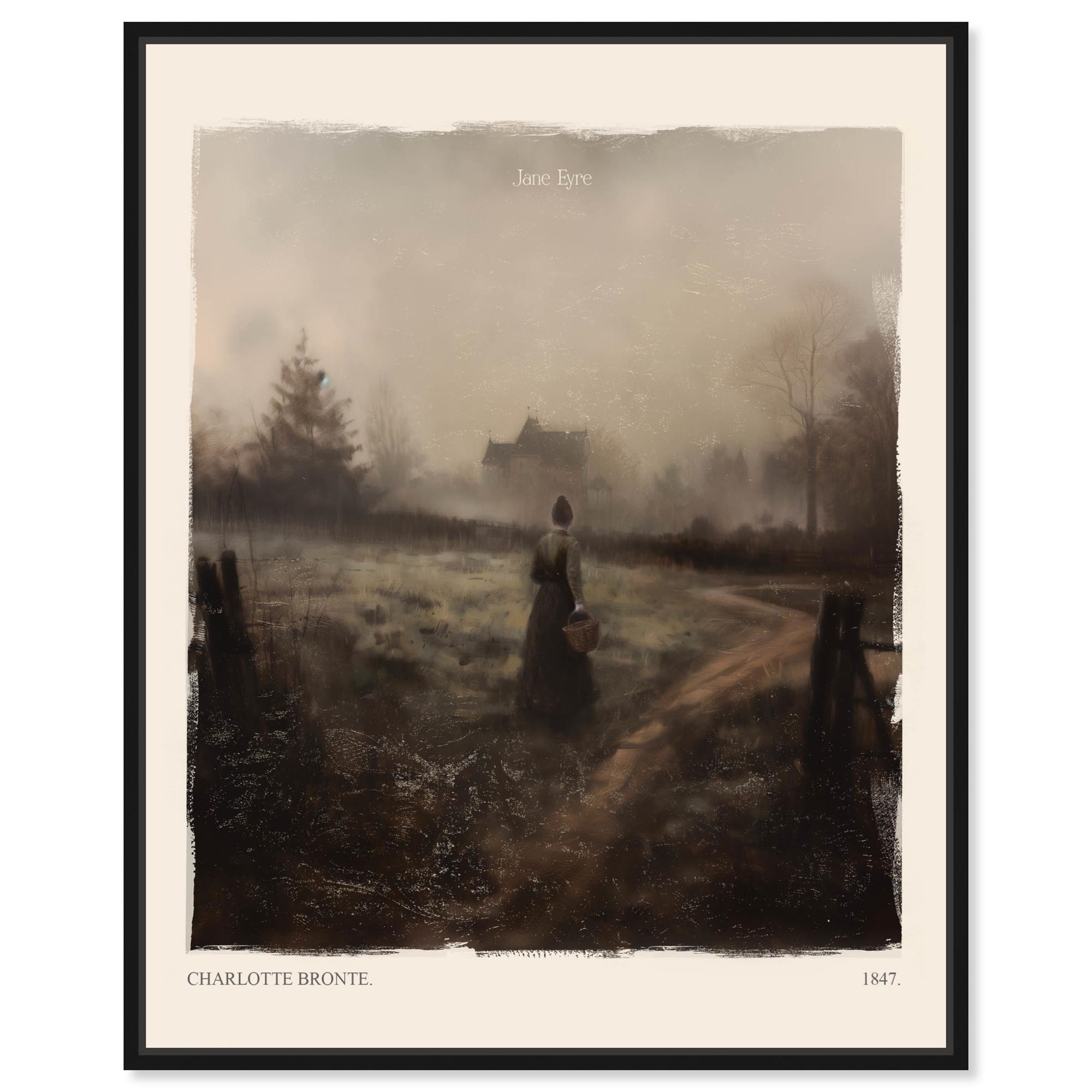 Jane Eyre Canvas Romance Book Posters by Art Remedy, Black Frame, 24 x ...