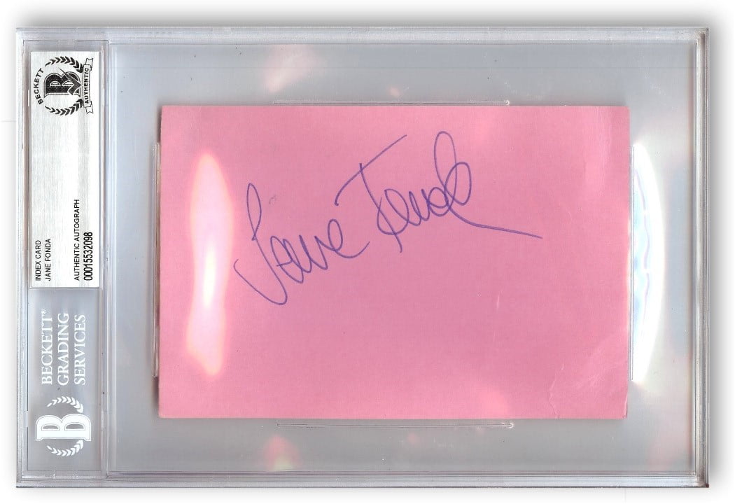 Jane Fonda Signed Autographed Index Card Hollywood Legend BAS 2098 ...