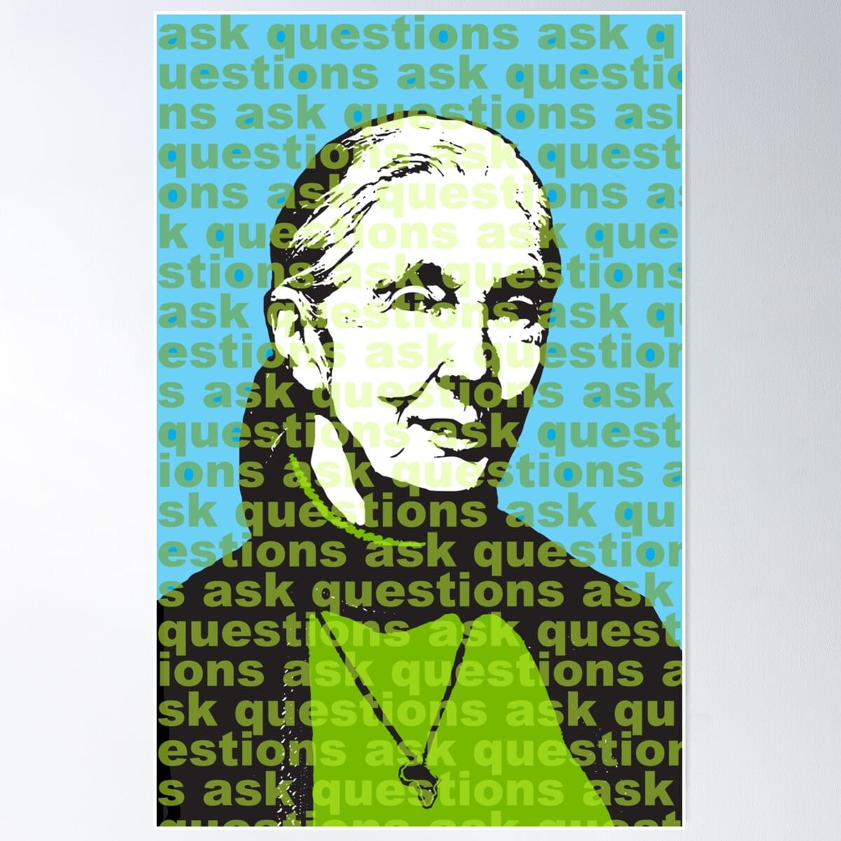 Jane Goodall: Ask Questions Poster Wall Art, Modern Wall Decor For ...