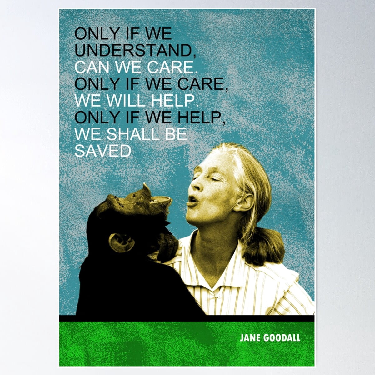 Jane Goodall Quote 1 Poster Wall Art, Modern Wall Decor For Living Room ...