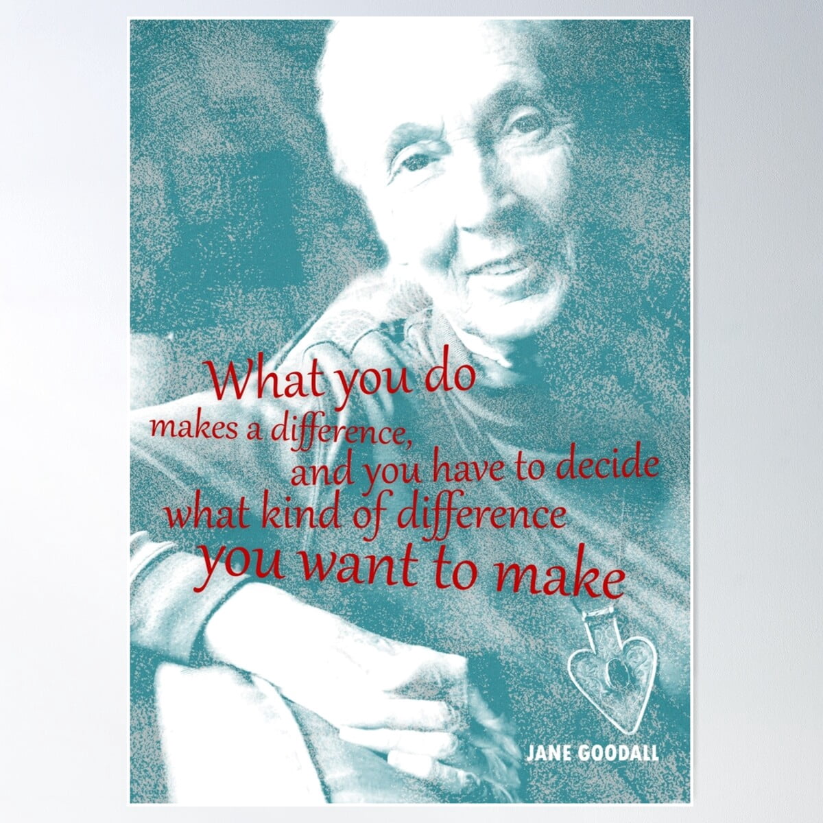 Jane Goodall Quote 2 Poster Wall Art, Modern Wall Decor For Living Room ...