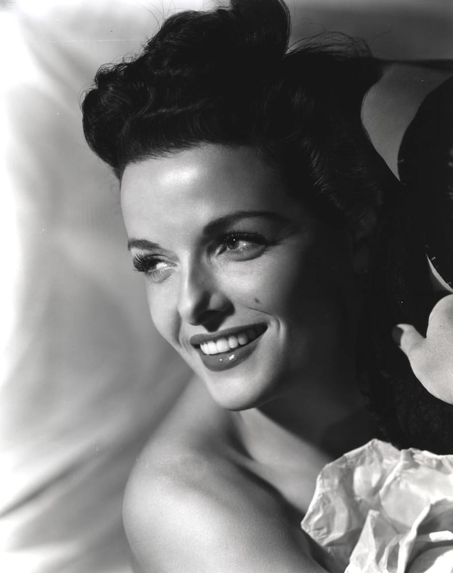 Jane Russell Close Up Black in Sheer Silk Dress with Head Turn Up with ...