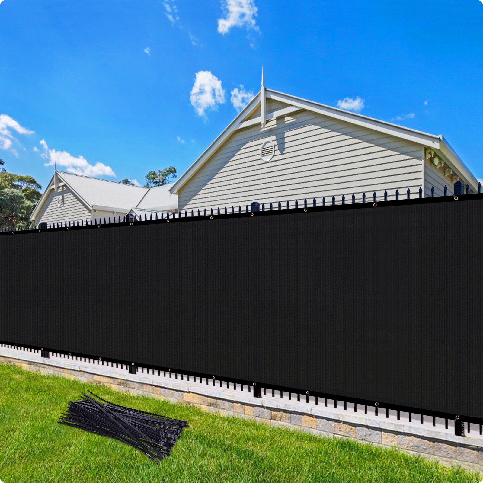 Jane Stone 6'X4' Black Fence Privacy Outdoor Mesh Fencing Covers ...