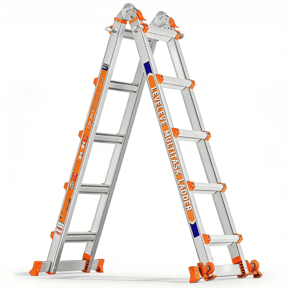 Jane Stone A Frame 5 Step Ladder Extension, 17 Ft Anti-Slip Multi ...