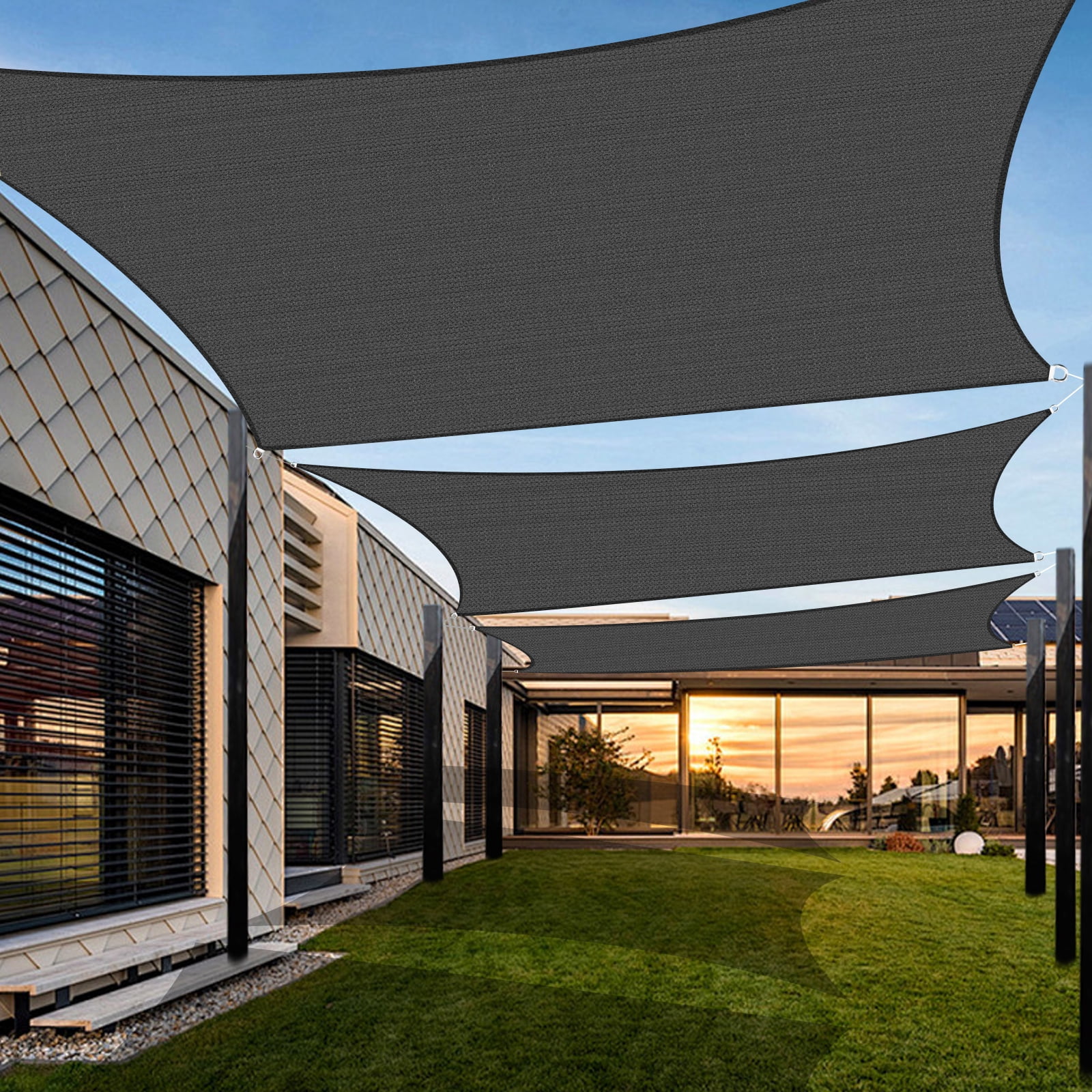 Jane Stone Sun Shade Sail Canopy 24' X 24' UV Protection Custom Canopy Tent and Shade Cloth for ...