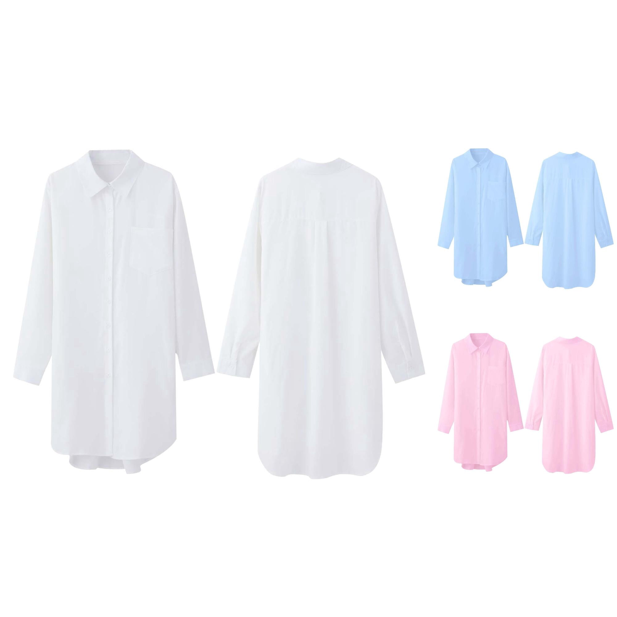 Jane Wardrobe Women's Longline Button Down Shirt Dress, Oversized Long ...