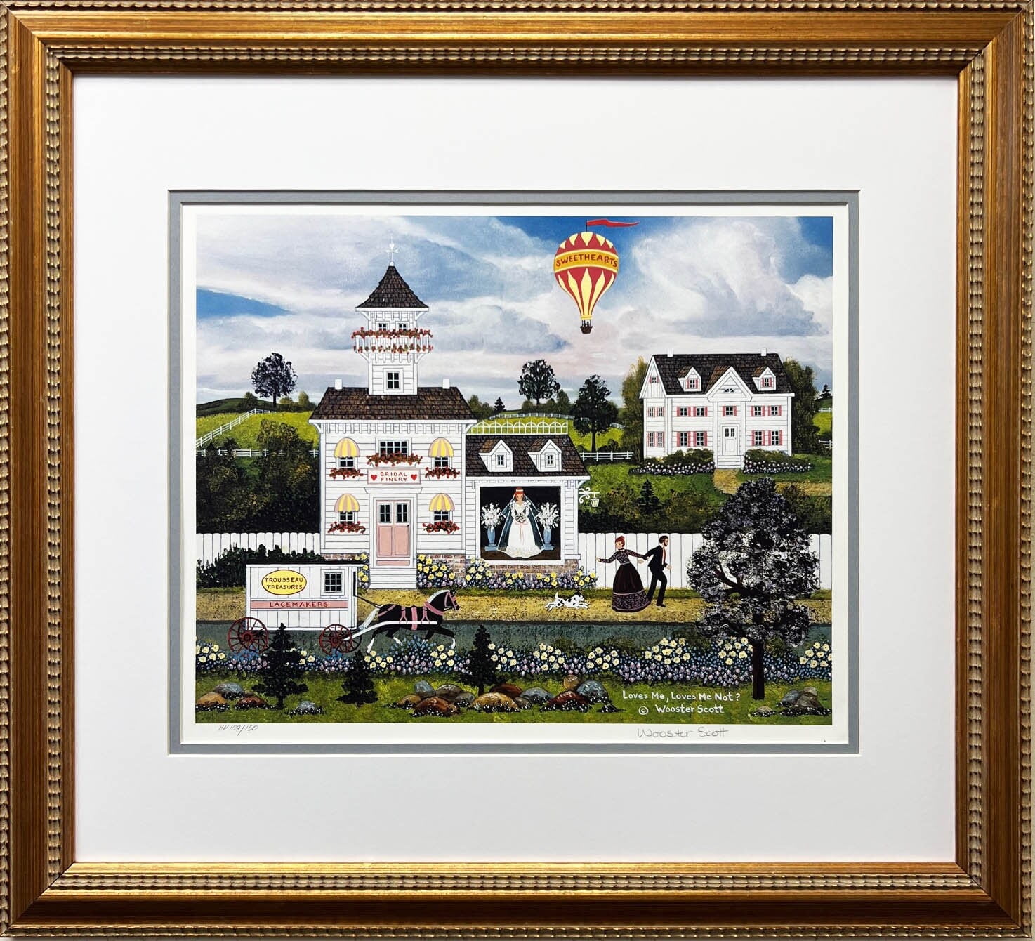 Jane Wooster Scott "Loves Me, Loves Me Not?" CUSTOM FRAMED Litho Hand ...