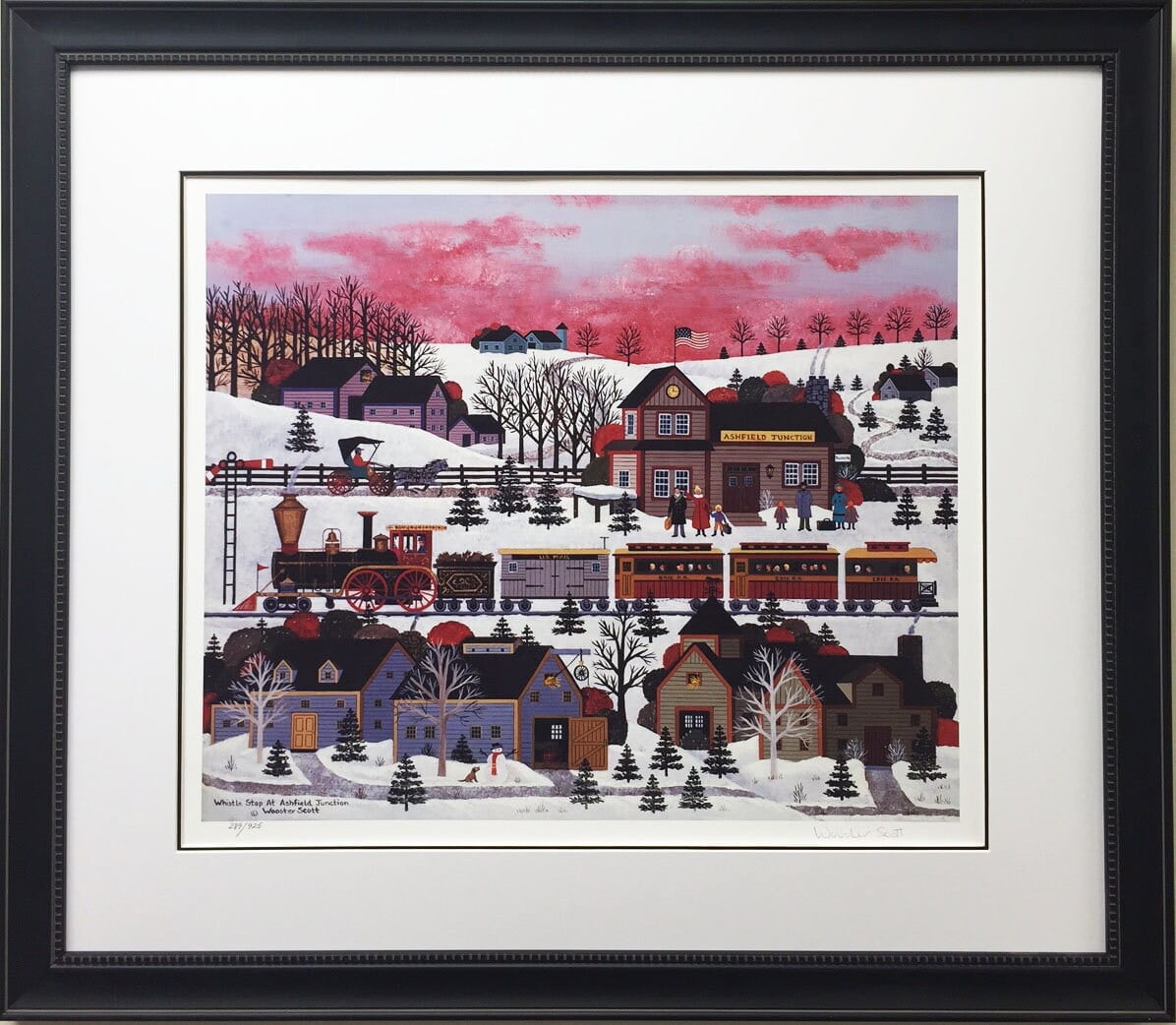 Jane Wooster Scott "Whistle Stop at Ashford Junction" FRAMED Litho Hand ...