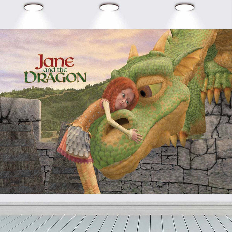 Jane and the Dragon Backdrop Banner Party Supplies Poster Birthday ...