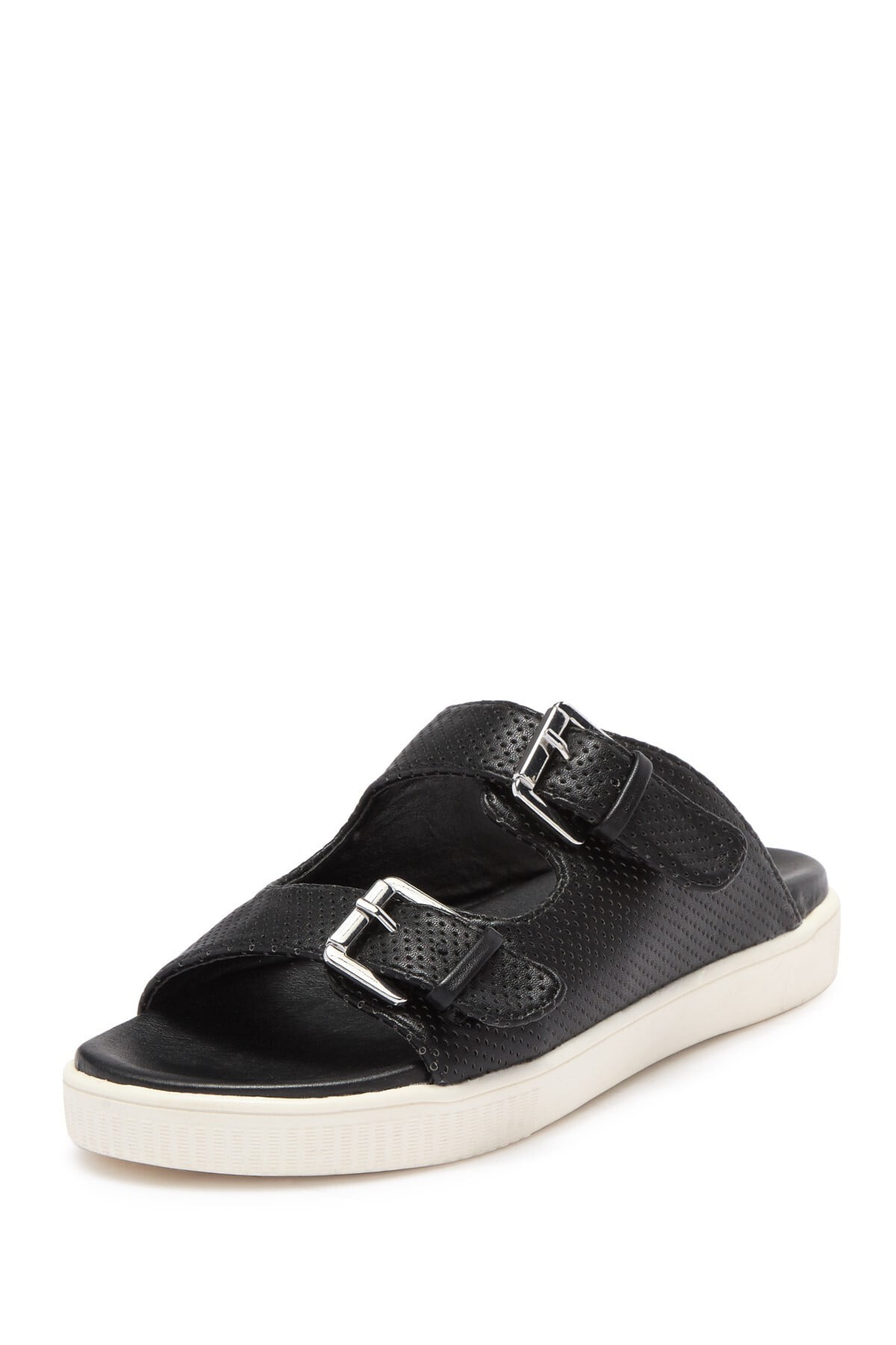 Jane and the Shoe JOEY Slide Sandal Black Slip On Slide Platform Wedge ...