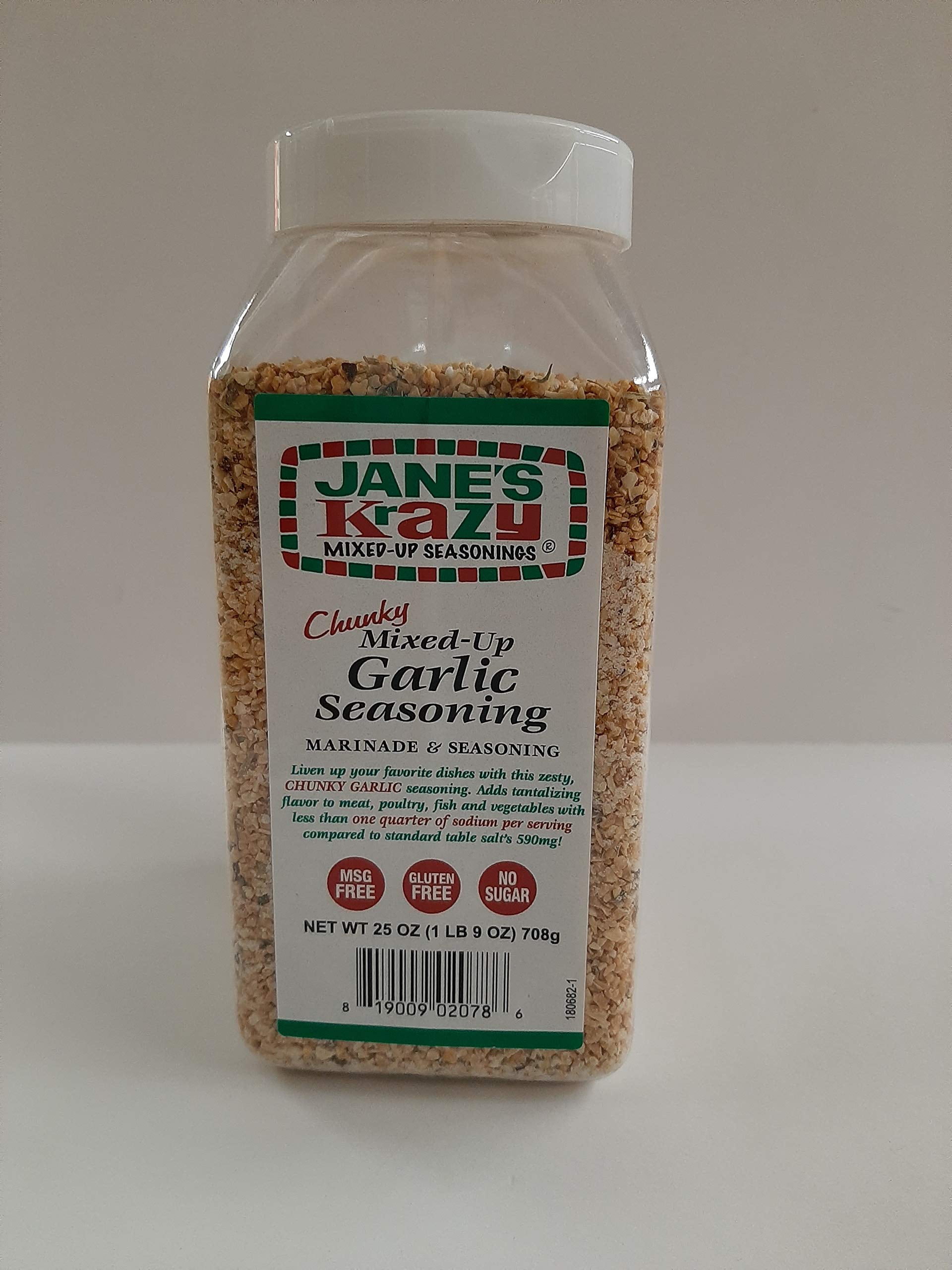 Jane's Krazy Chunky Mixed-Up BCF26 Garlic Seasoning 25 oz - Walmart.com