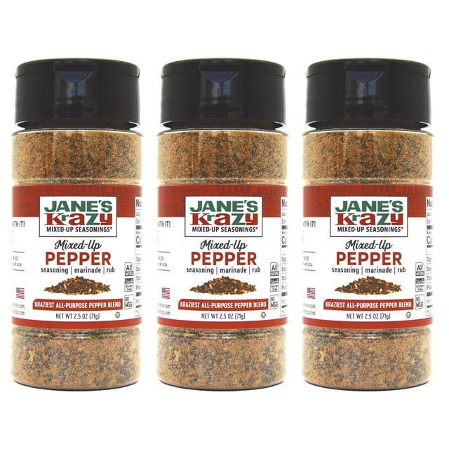 (3 Pack) Jane's Krazy Mixed-Up Original Pepper Seasoning Spice Blend ...
