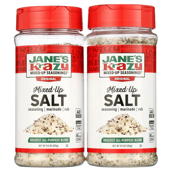 Jane's Krazy Mixed-Up Seasonings, Krazy Mixed Up Salt, 9.5 oz, 2 Pack ...