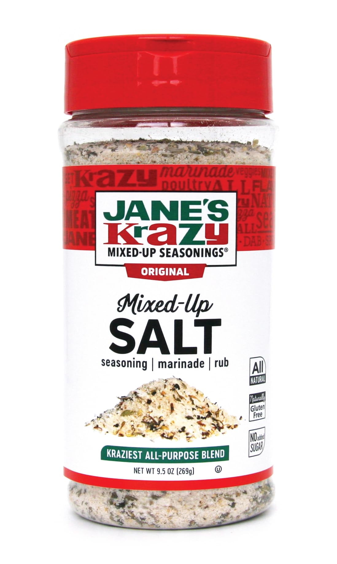 Jane's Krazy Seasonings Mixed Up Salt Canister, 9.5 Ounce H1 - Walmart.com