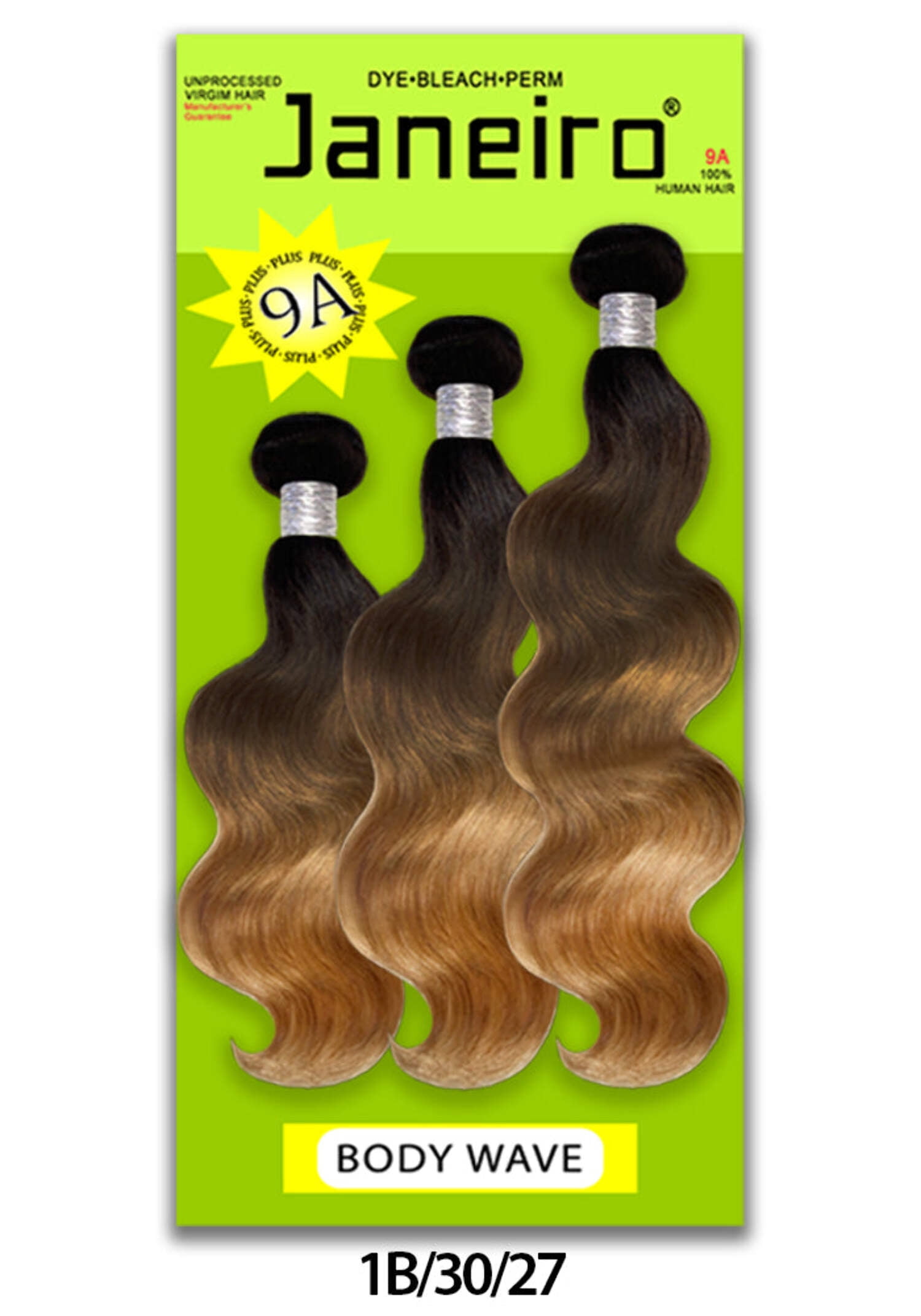 Janeiro - 9A 100% Virgin Brazilian Remy BODY WAVE (T1B/30/27) - Walmart.com