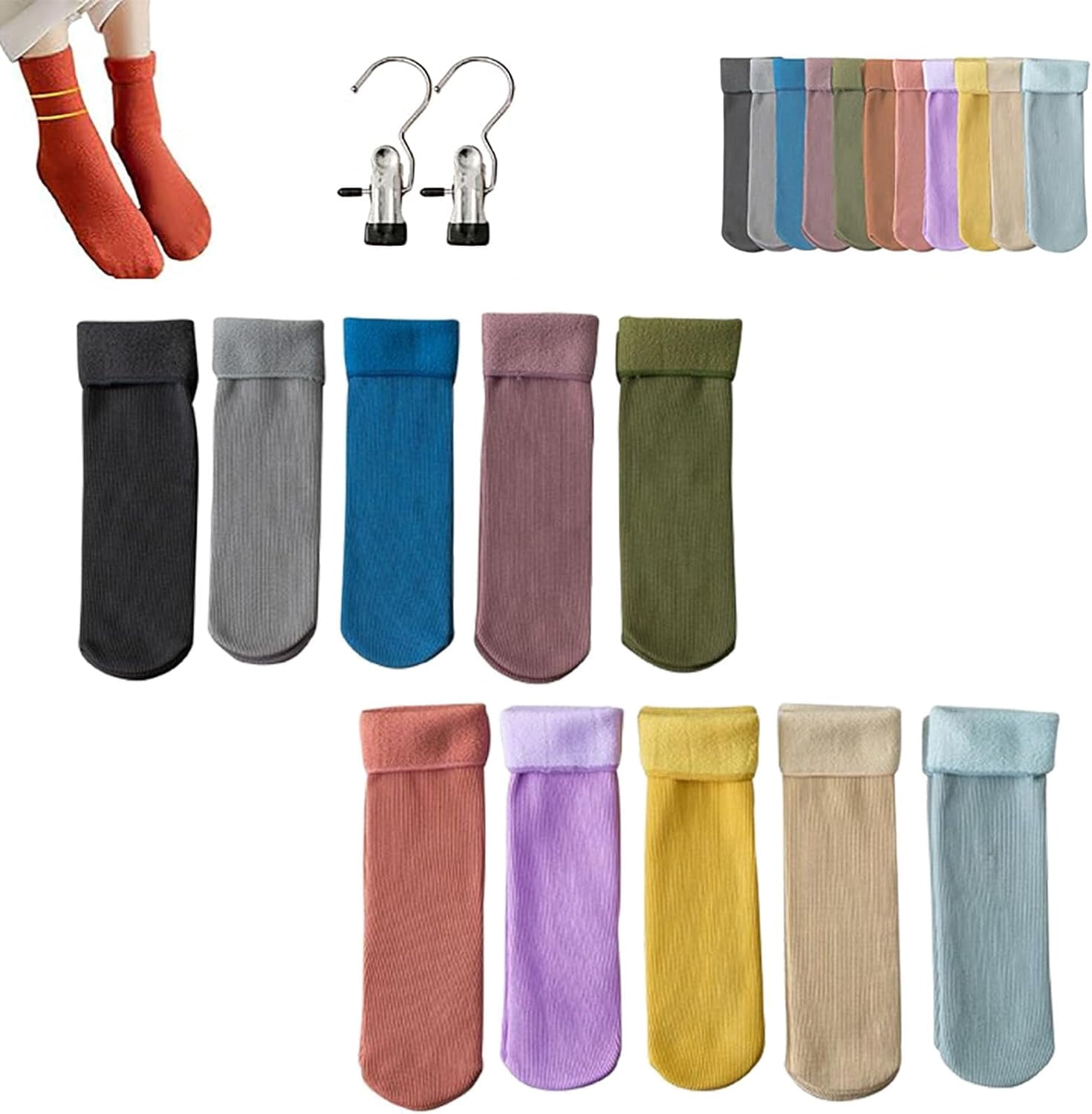 Janemore Socks, Fleececozy - Ultra-Soft Velvet Slim Thermal Socks ...