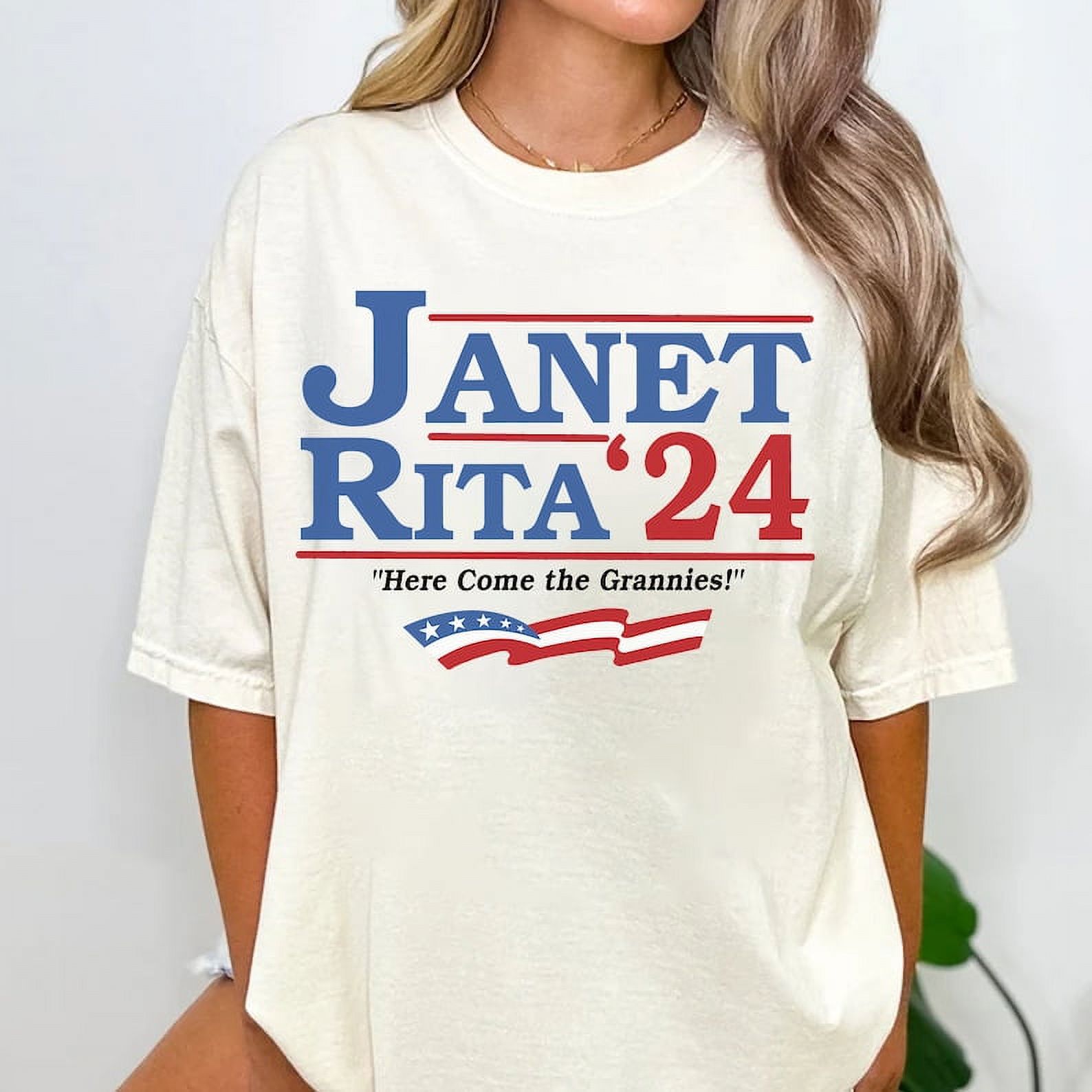 Janet And Rita for President 2024 Here Come The Grannies Shirt, Election 2024 Shirt, Bluey 2024 ...