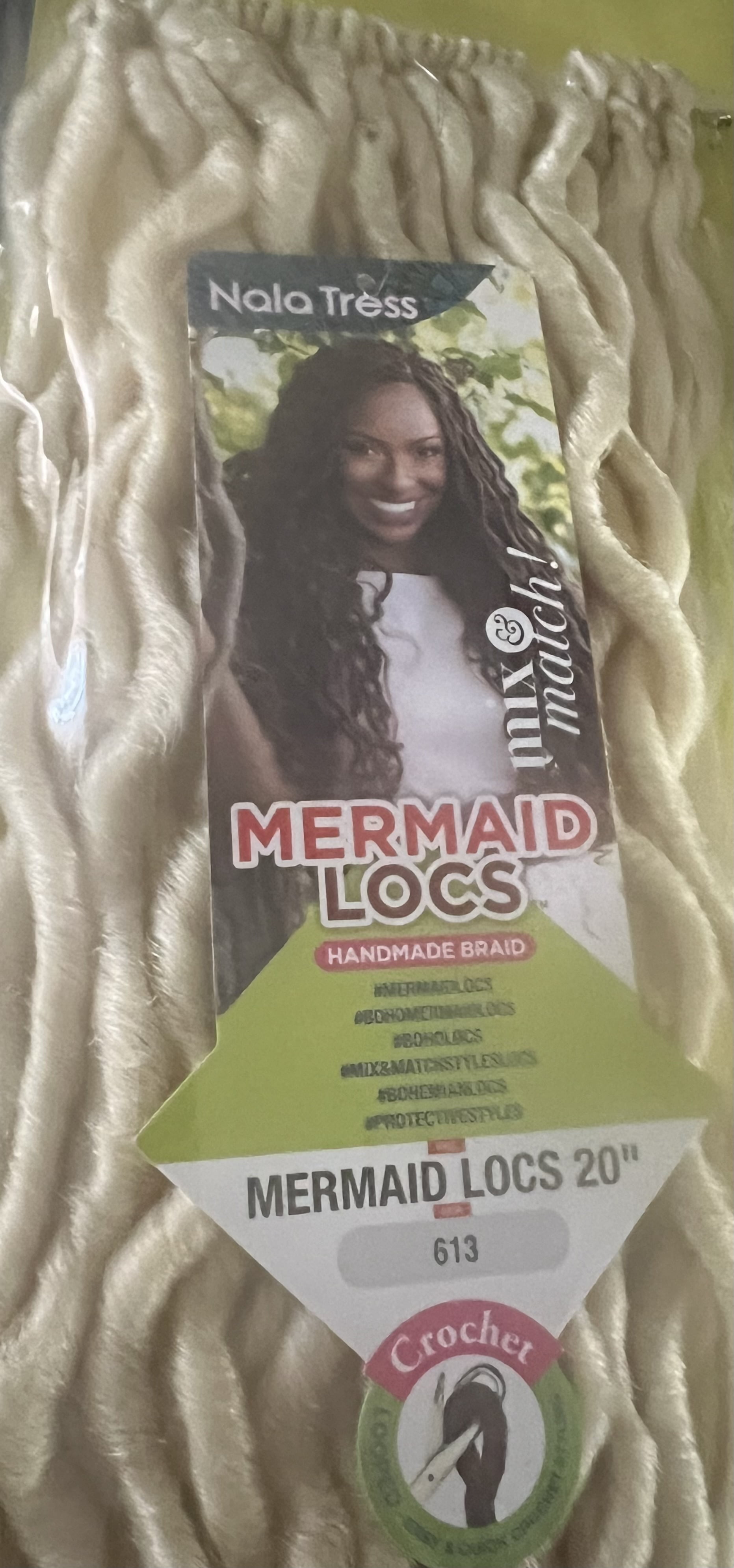 Janet Collection Nala Tress Mermaid Locs Crochet with curly hair 20 ...
