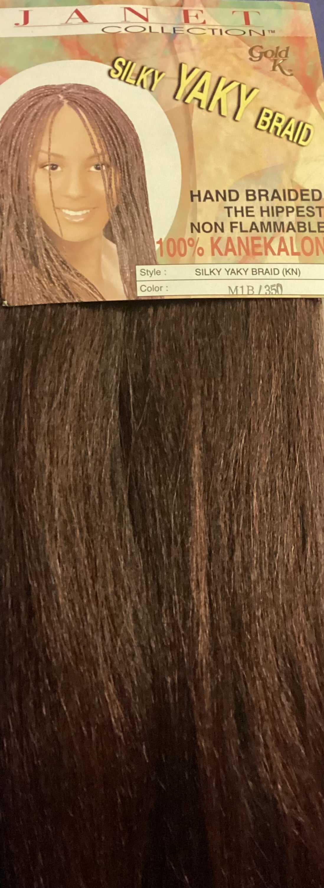 Janet Collection SiLky Yaky Braid Gold-K 100% Kanekalon - Color: M1B ...