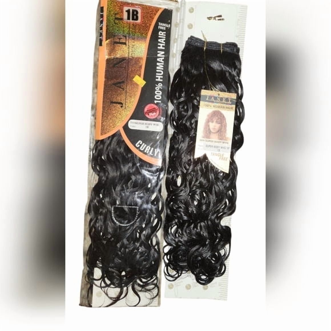 Janet Collection Super Body Wvg 18" Color 1B 100%Human Hair Extensions ...