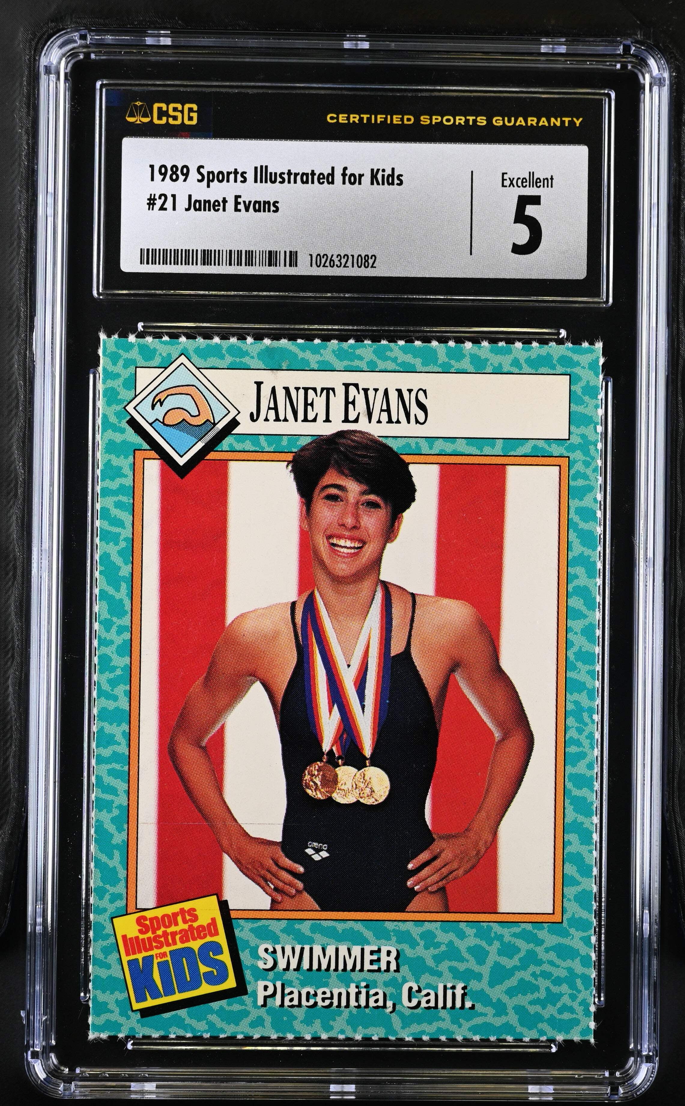 Janet Evans 1989 Sports Illustrated for Kids swimming Rookie Card CSG ...