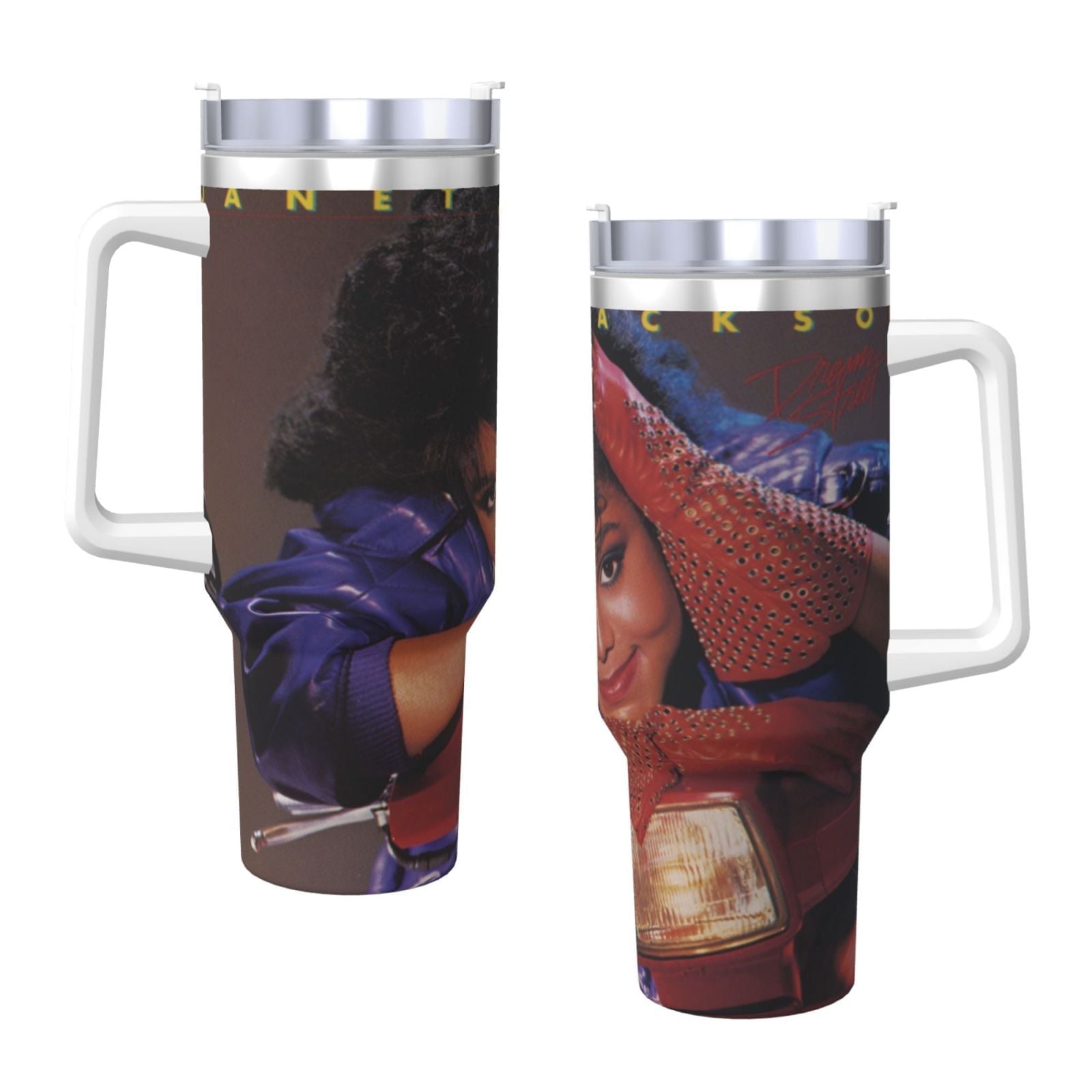 Janet Jackson 40 Oz Tumbler With Handle And Straw Double Wall Stainless ...