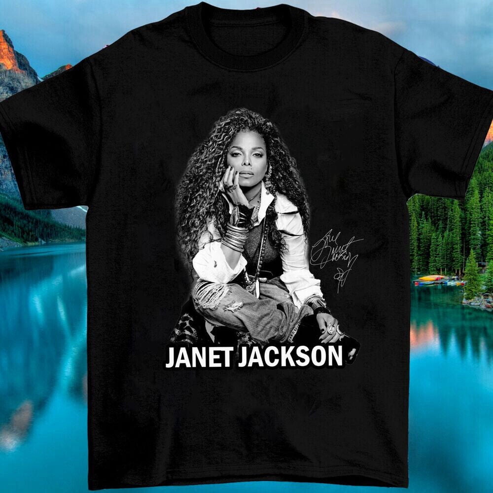 Janet Jackson Short Sleeve Unisex T-shirt Full Sizes Black - Walmart.com