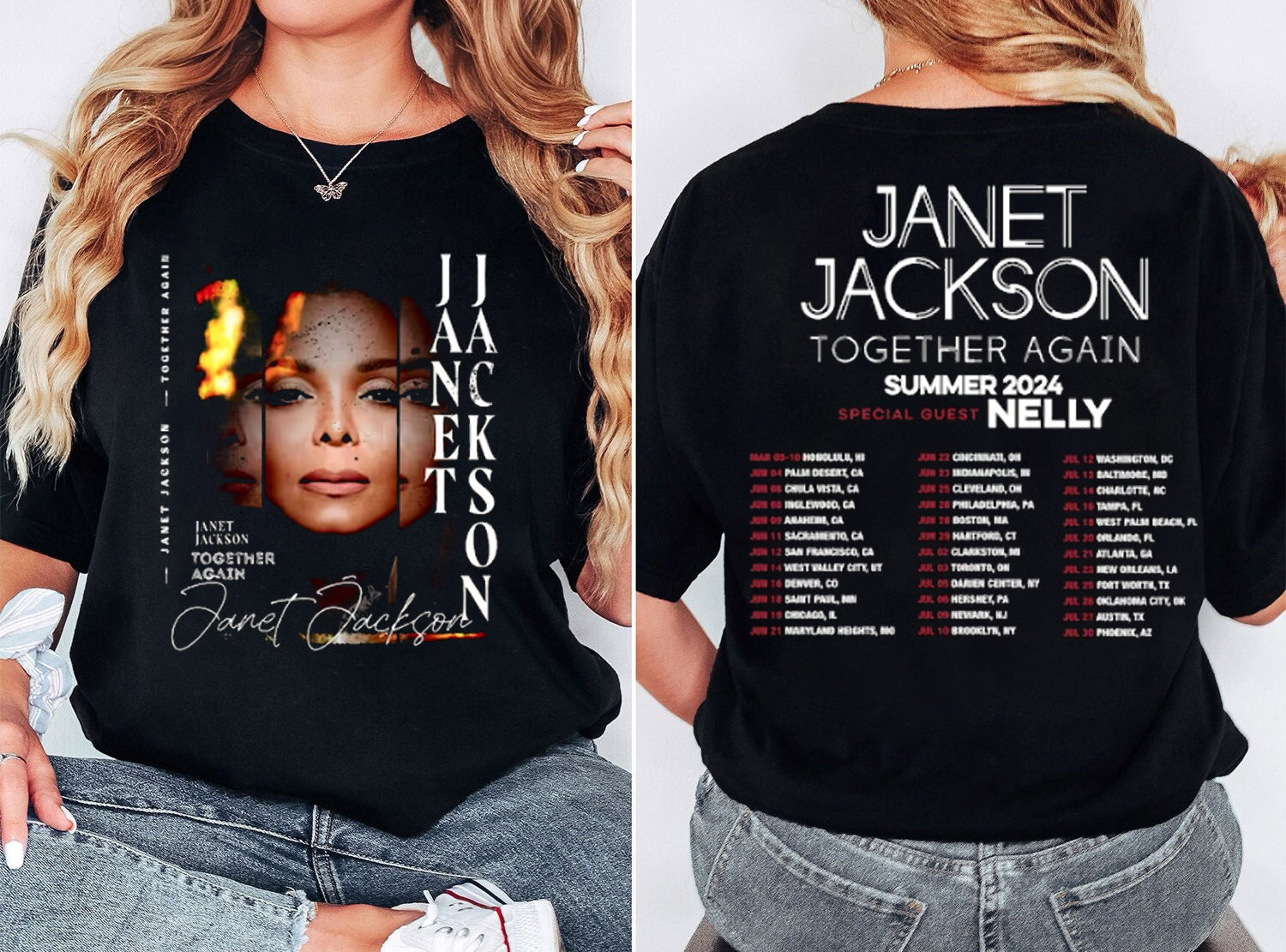 Janet Jackson Together Again 2024 Tour Shirt, Janet Jackson 2024 Tour ...