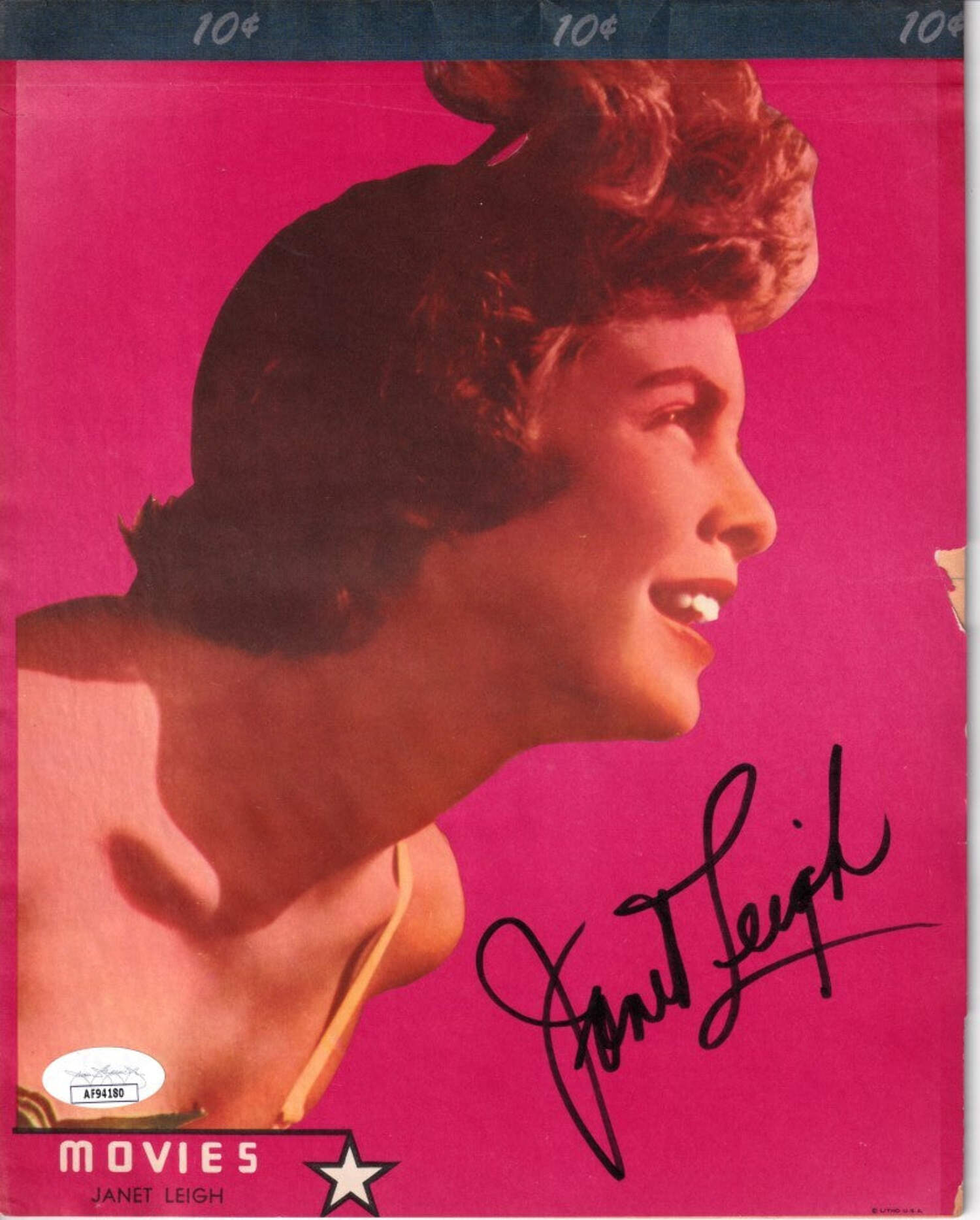 Janet Leigh autographed 1950 vintage 8x10 color photo tablet JSA - Walmart.com