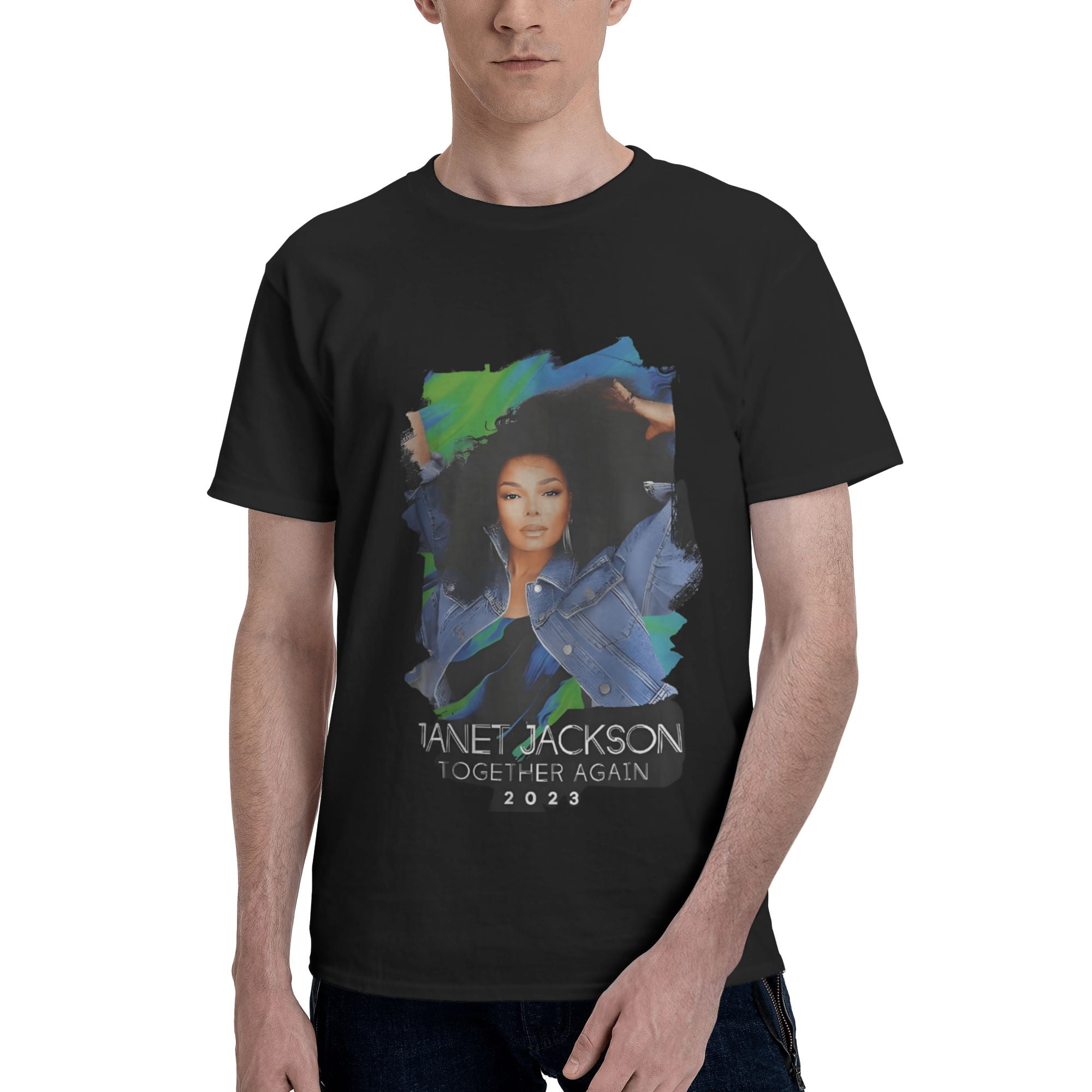 Janet Music Jackson Funky Men's Classic Short Sleeve T-Shirts Black ...