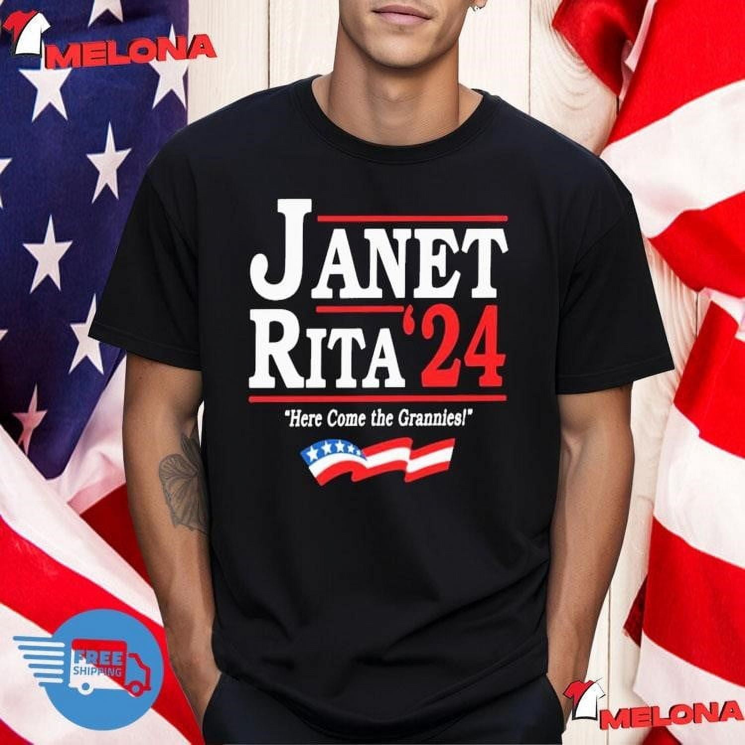 Janet Rita 2024 Here Come The Grannies T-shirt - Walmart.com