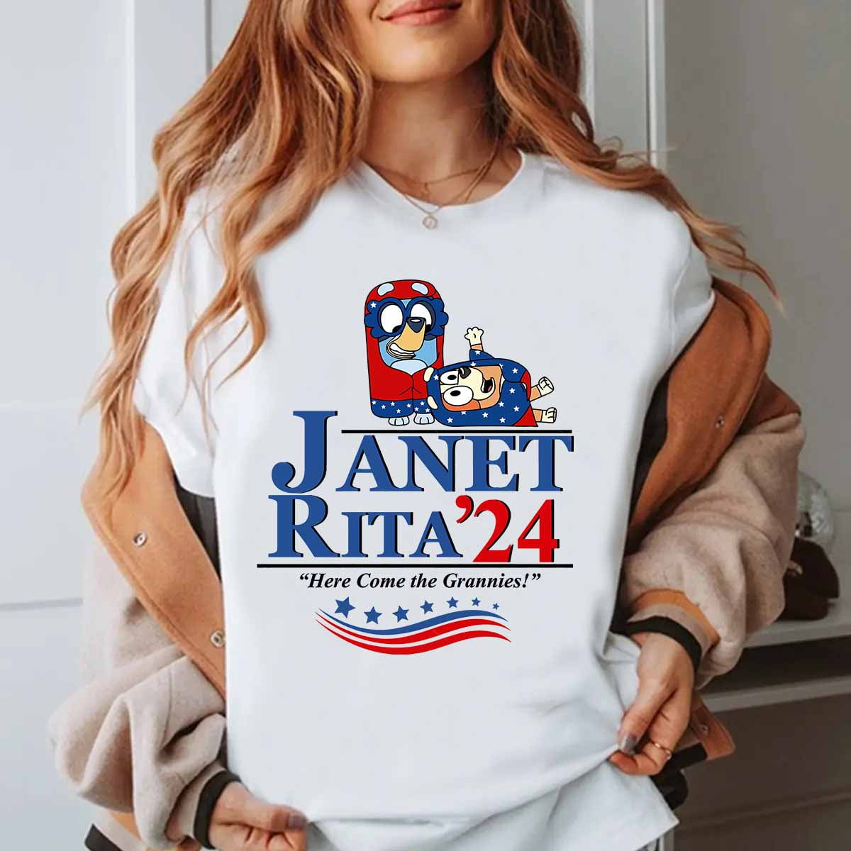 Janet Rita 24 Here Come The Grannies America 2024 Shirt Shirt, Size Xl, Tee Sand New - Walmart.com