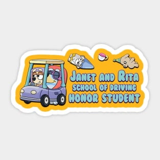 Janet And Rita School Of Driving Honor Student Sticker Bluey Stickers ...