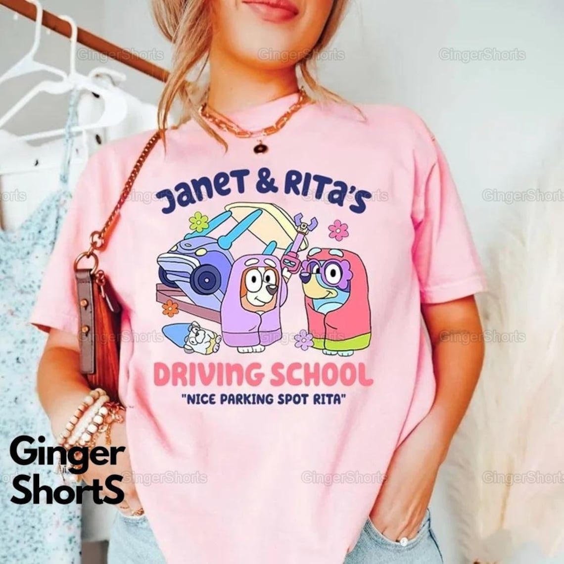 Janet Rita’s Driving School Bluey Unisex T-Shirt, Nice Parking Spot ...