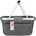 JanetBasket Charcoal Felt Aluminum Frame Basket-18" x 10" x 9-1/2 ...
