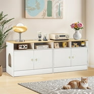 Pefilos 37" Enclosed Litter Box Enclosure Furniture Hidden Cabinet,Cat ...