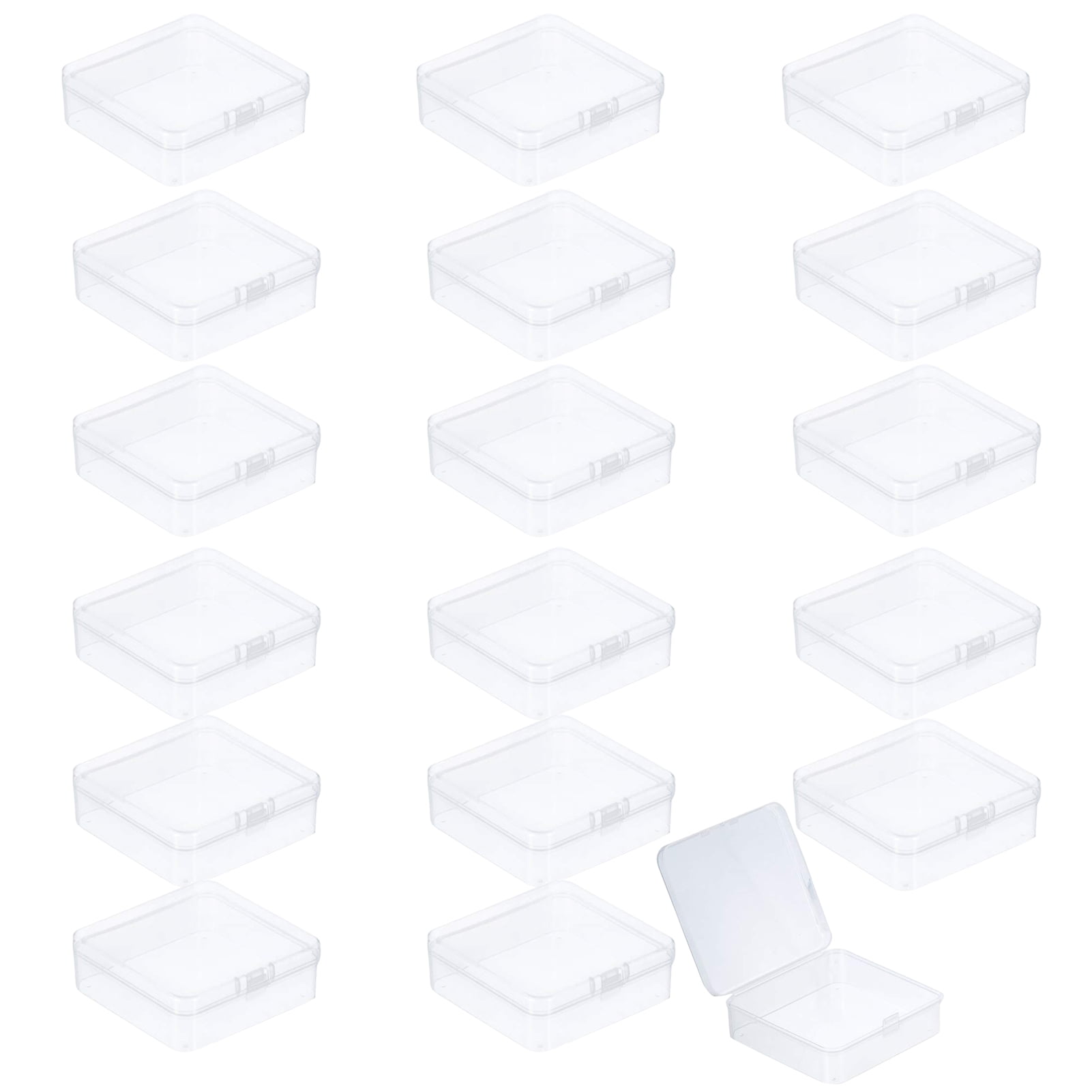 Jangslng 18Pcs Storage Box Clear Plastic Storage Containers Lightweight ...