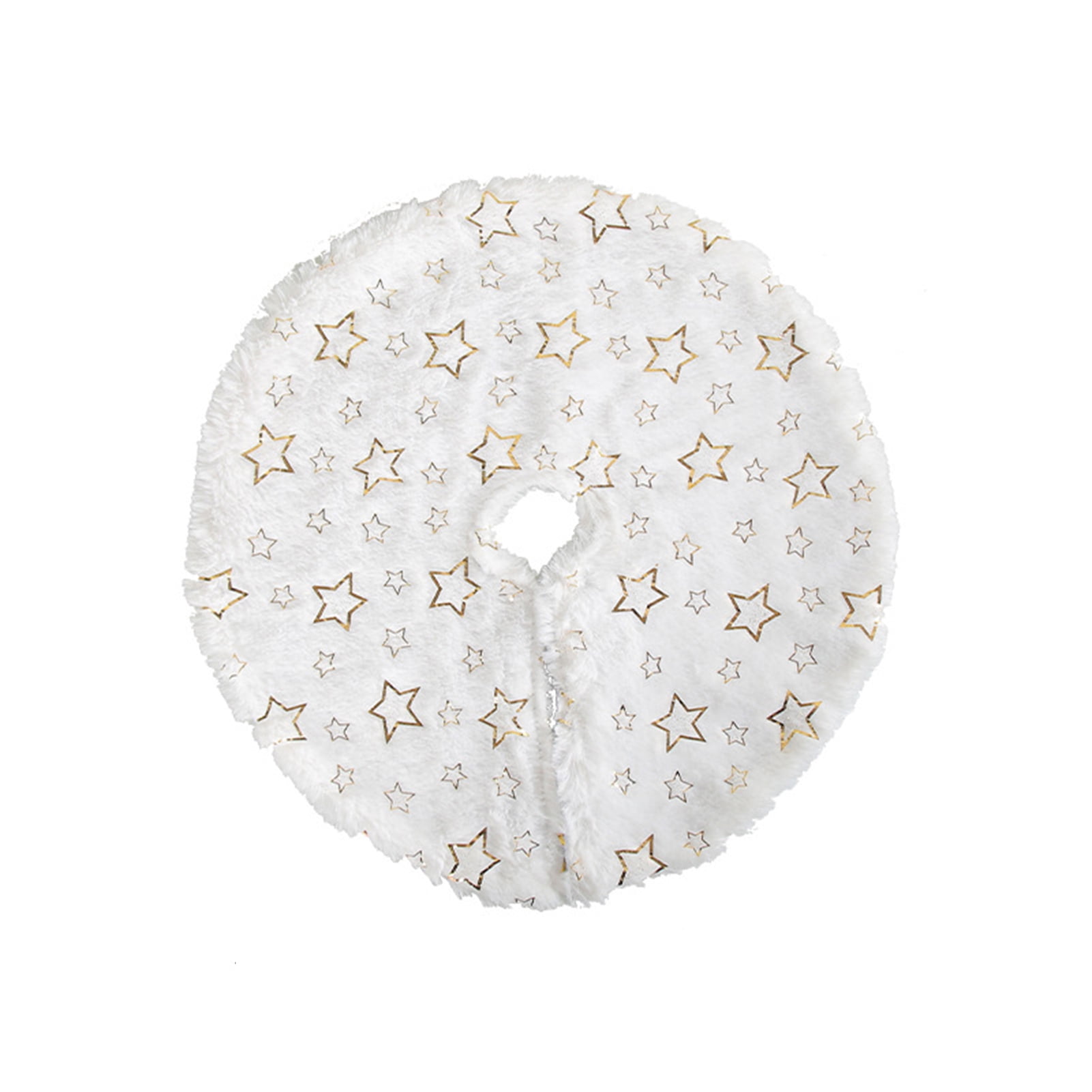 Jangslng Mini Christmas Tree Skirt with Snowflake/Star Pattern Round ...