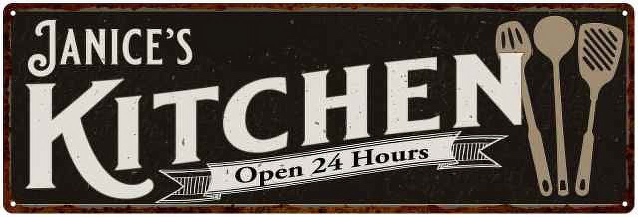 Janice's Kitchen Sign Chic Wall Decor Gift Mom 6x18 206180014069 ...