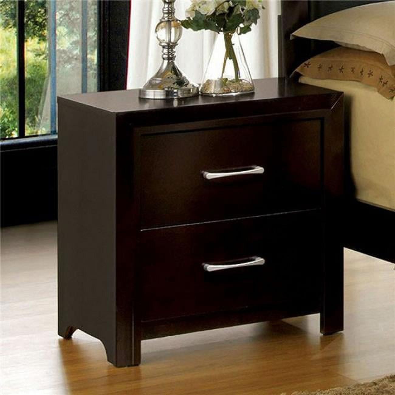Janine Transitional Night Stand, Espresso - Walmart.com