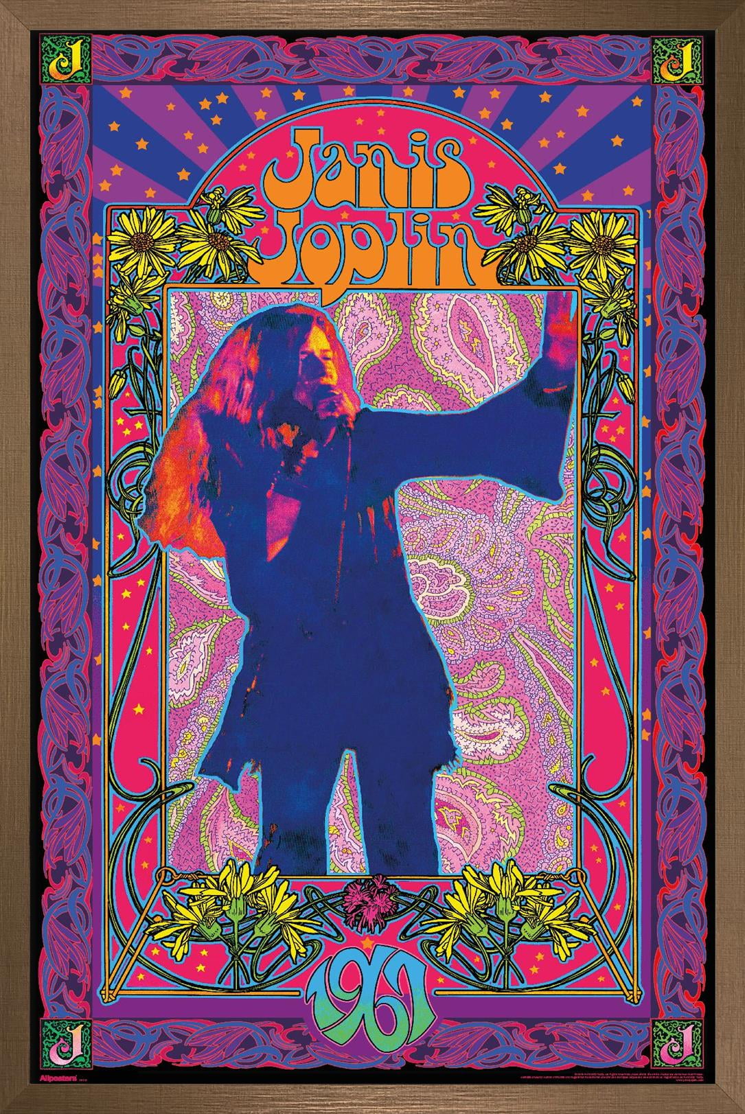 Janis Joplin - Bob Masse Wall Poster, 22.375" x 34" Framed - Walmart.com