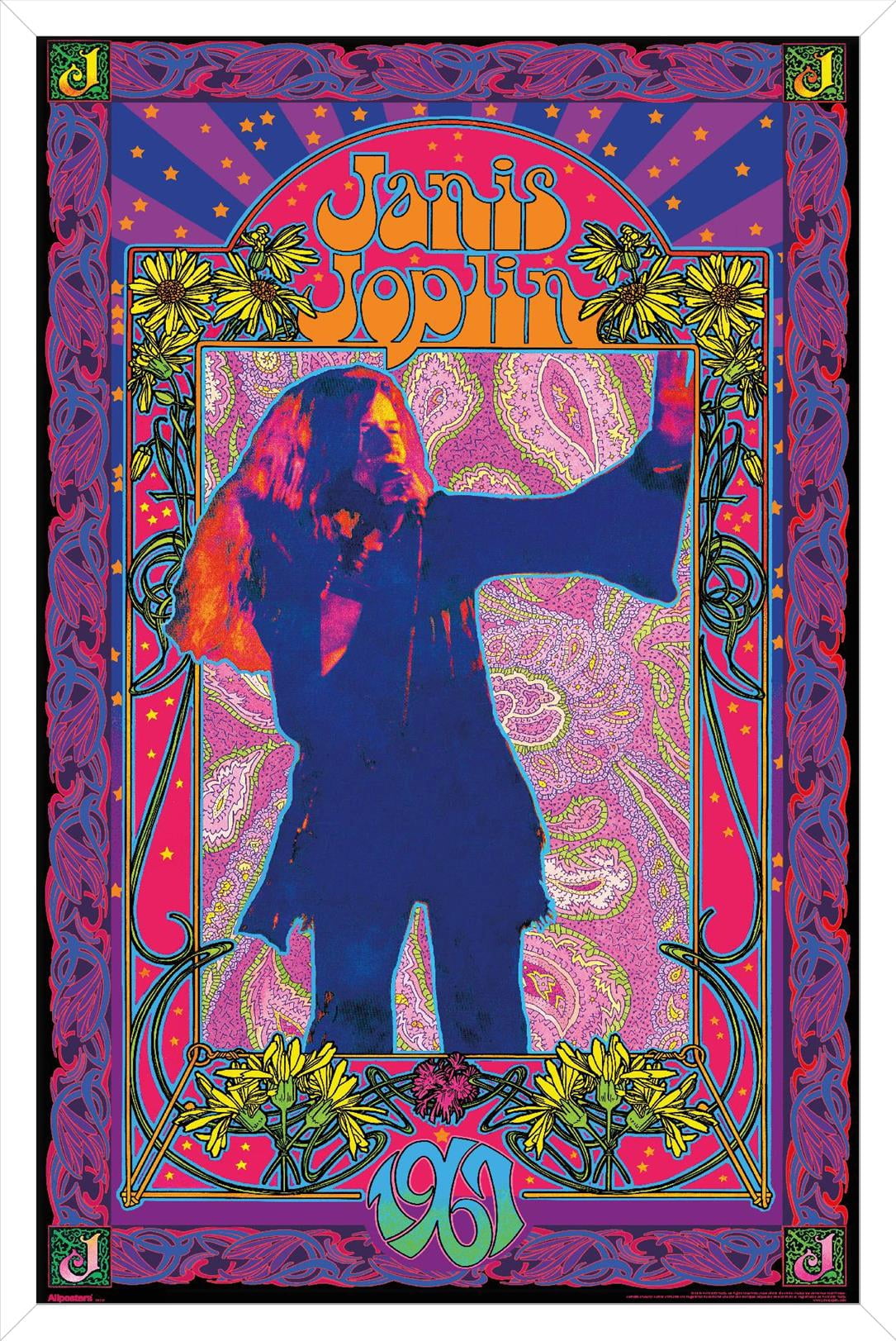 Janis Joplin - Bob Masse Wall Poster, 22.375" x 34" Framed - Walmart.com