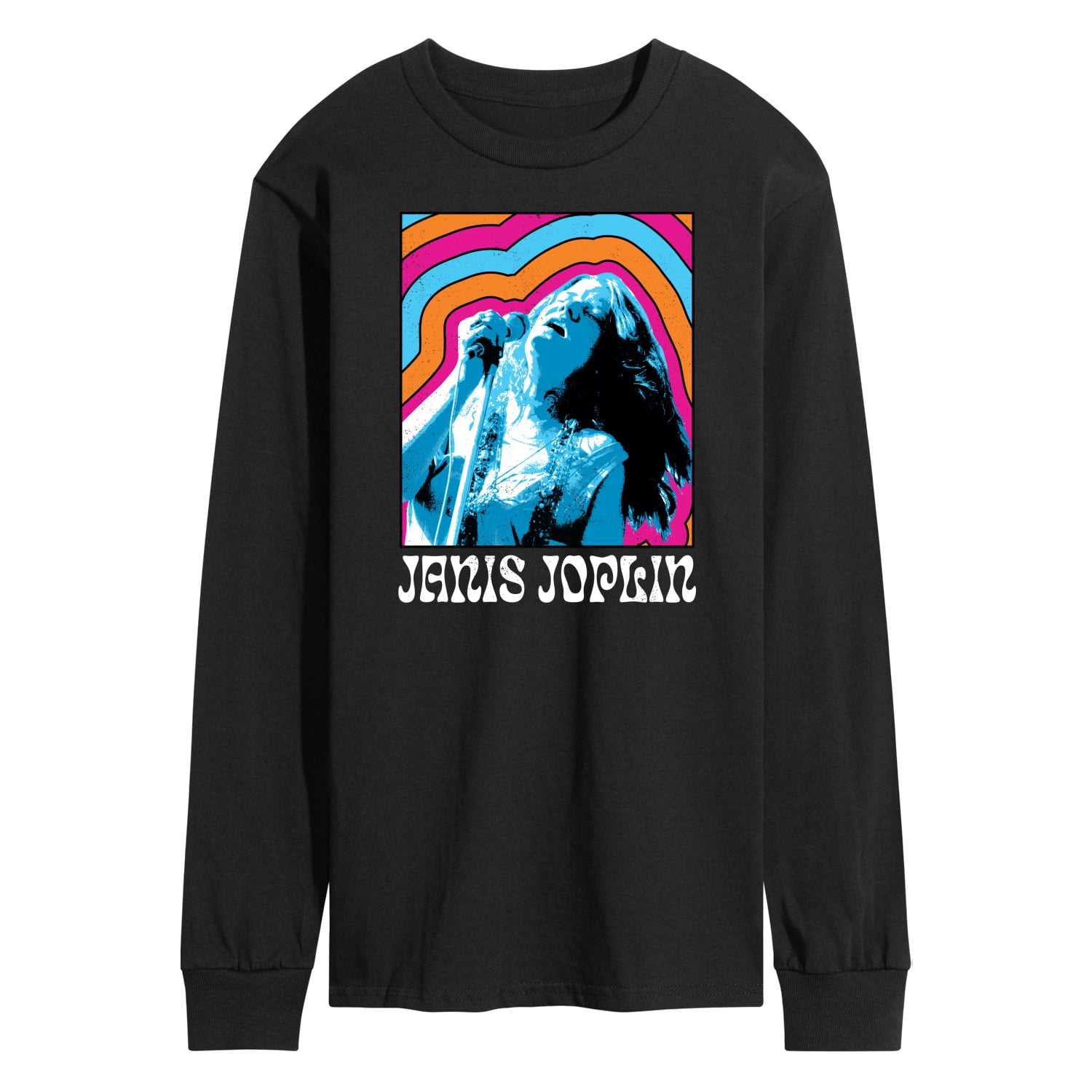 Janis Joplin - Janice Retro Color Waves - Men's Long Sleeve T-Shirt ...