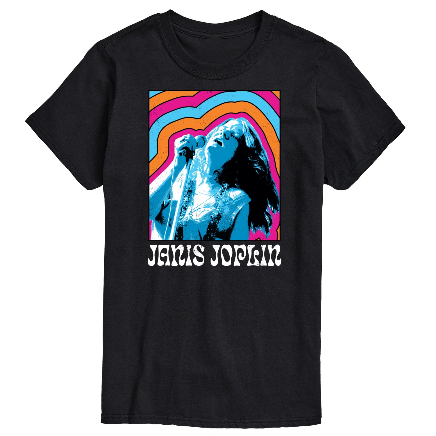 Janis Joplin - Janice Retro Color Waves - Men's Short Sleeve Graphic T ...