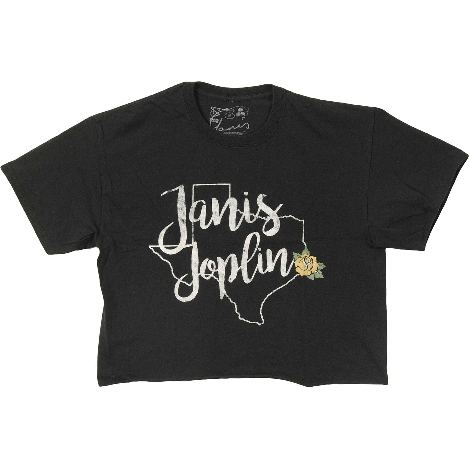 Janis Joplin Janis Yellow Rose Junior Top Small Black - Walmart.com