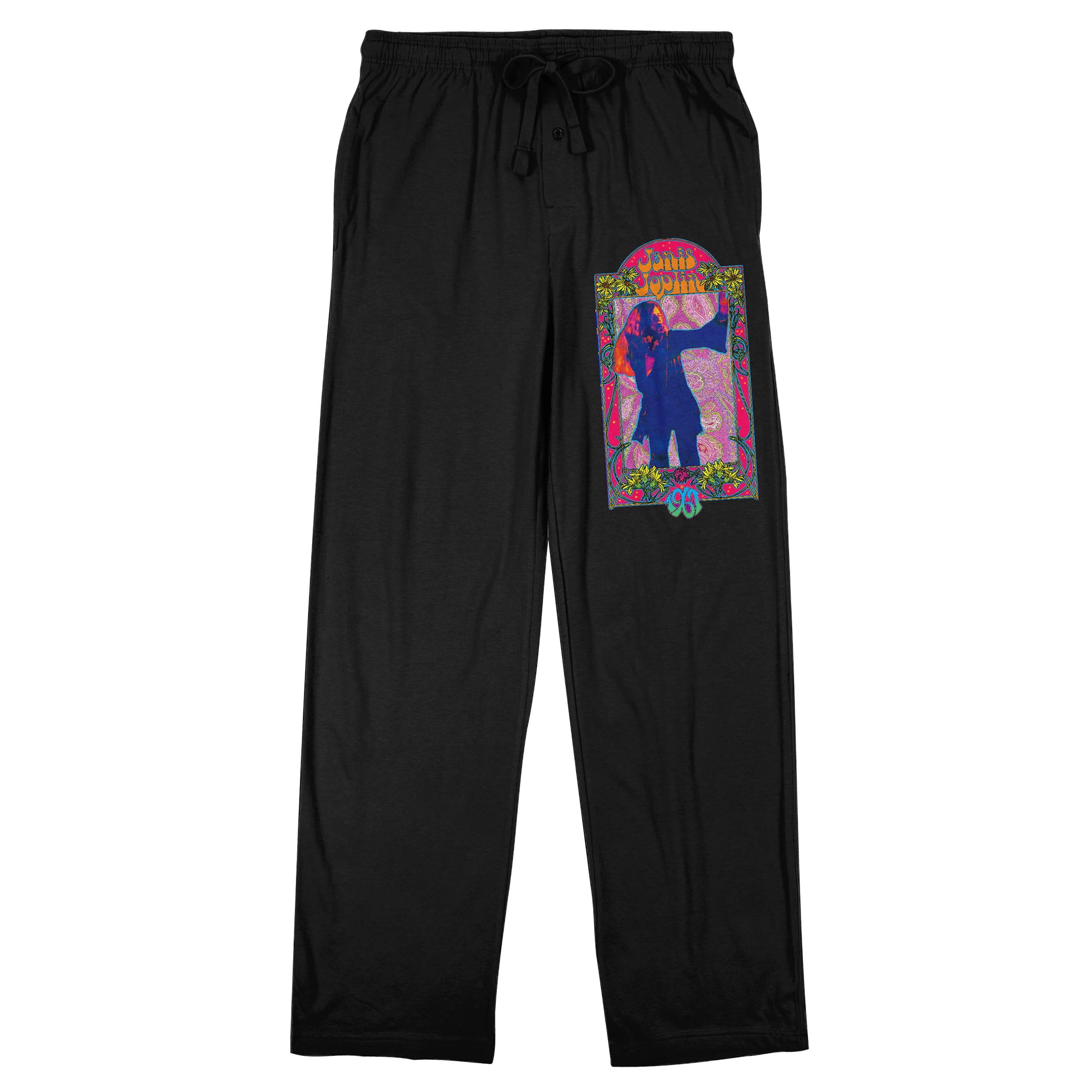 Janis Joplin New Border Print Men's Black Sleep Pajama Pants-Medium ...