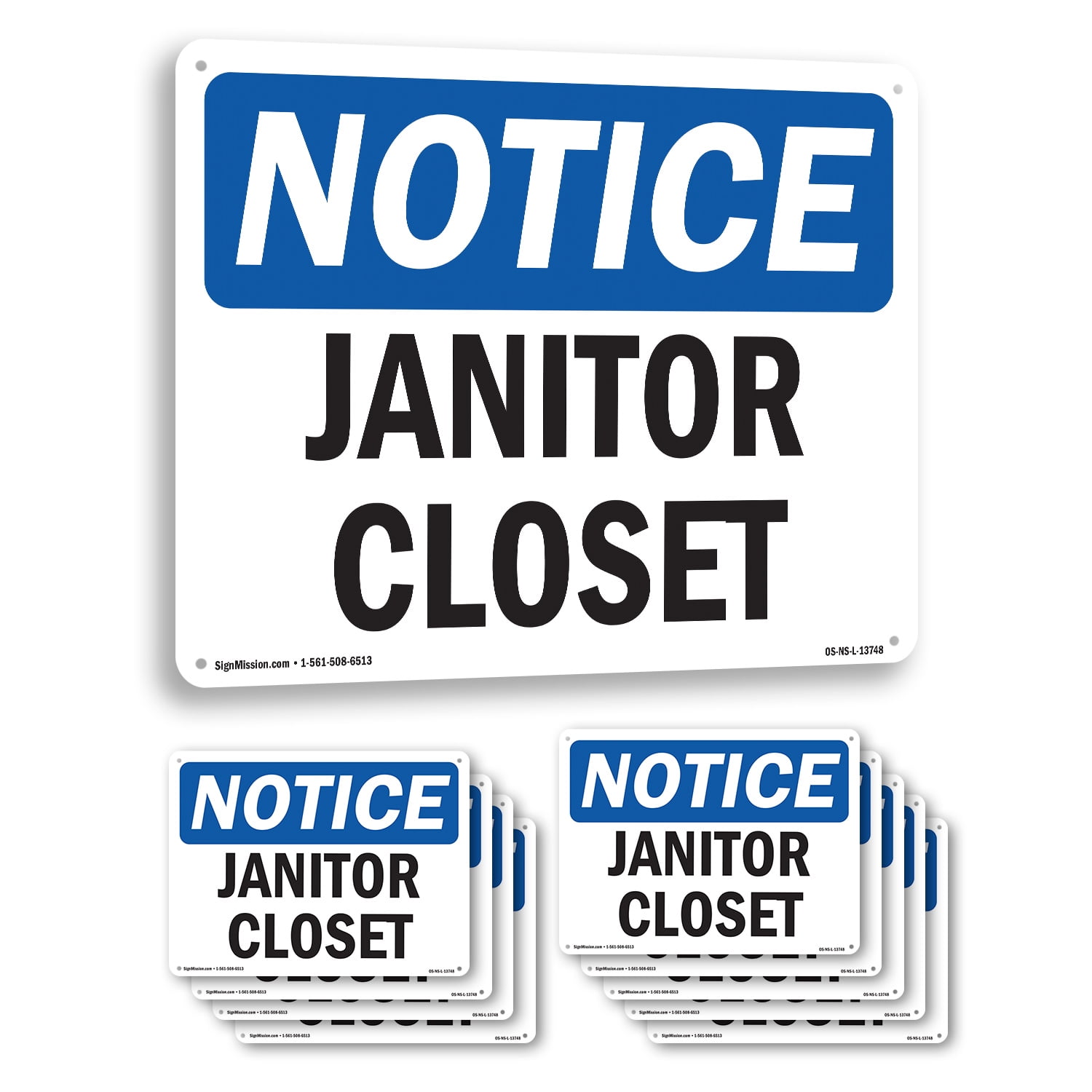Janitor Closet OSHA Notice Rigid Plastic Sign 24 Inch x 18 Inch - 10 ...